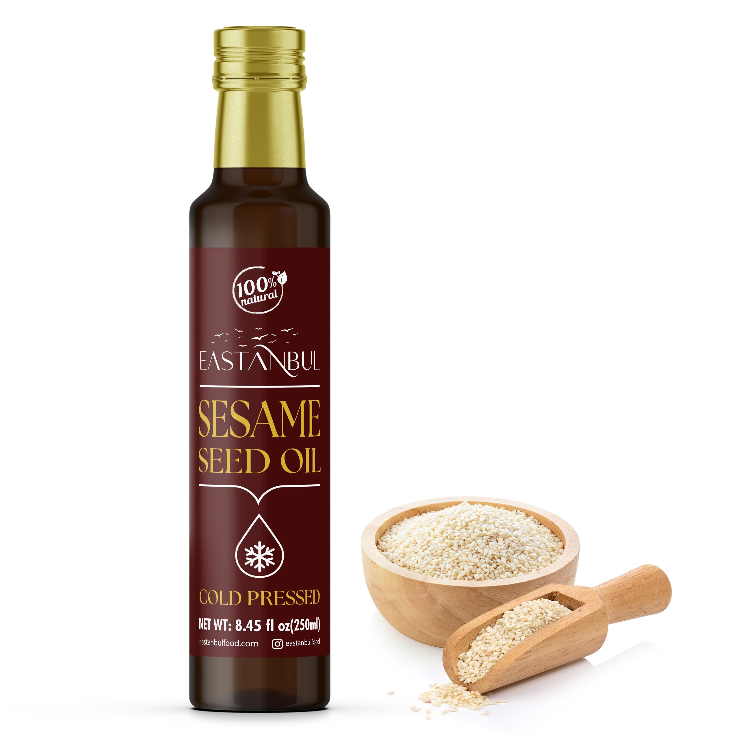 Amazon.com : Eastanbul Cold Pressed Sesame Oil, 8.45 Fl Oz Raw Sesame ...