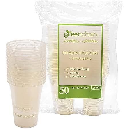 Amazon.com: Repurpose 100% Compostable Plant-Based Clear Cold Cup | 16 ...