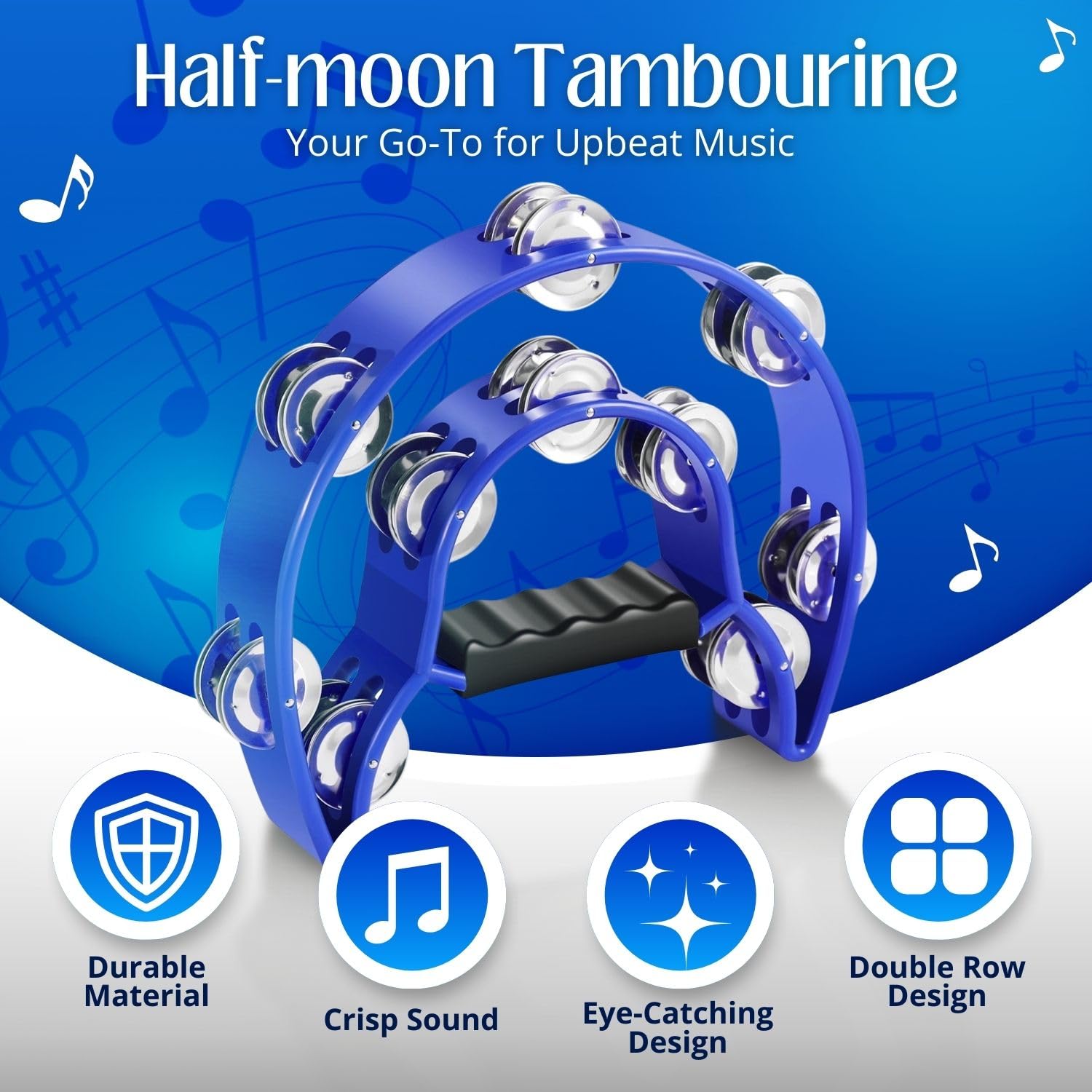Snapklik.com : Flexzion Tambourine Metal Half Moon Musical Instruments ...