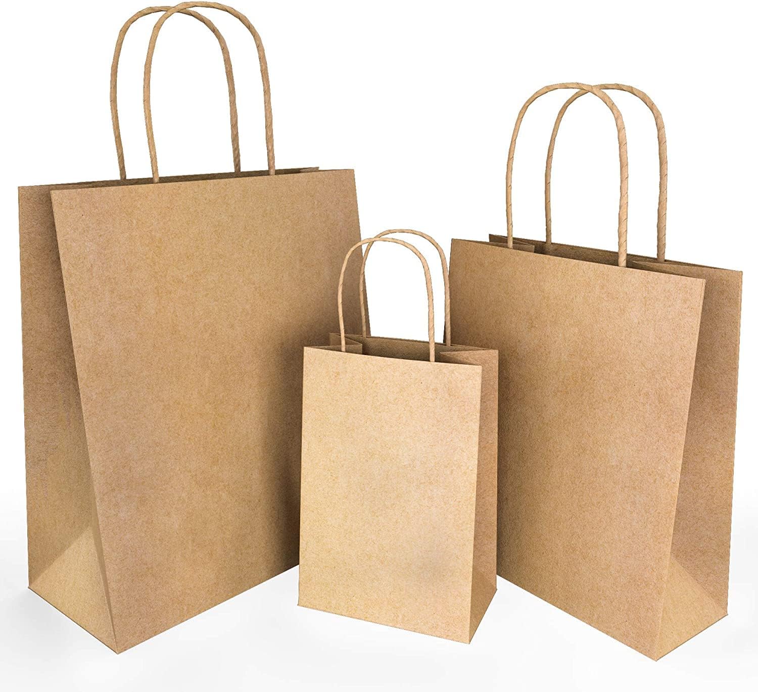 Prime Line Packaging 8x4x10" - Pack of 50 Pcs - Kraft Paper Shopping ...