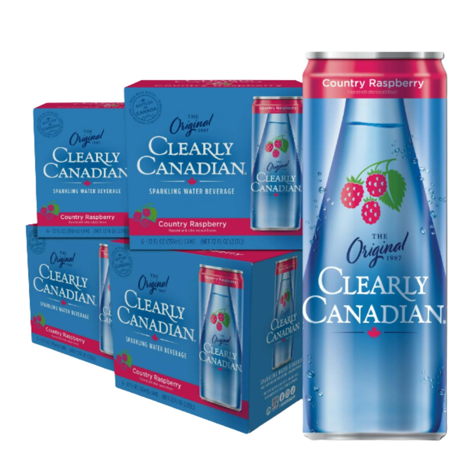 Amazon.com: Clearly Canadian Country Raspberry Sparkling Spring Water Beverage, Natural ...