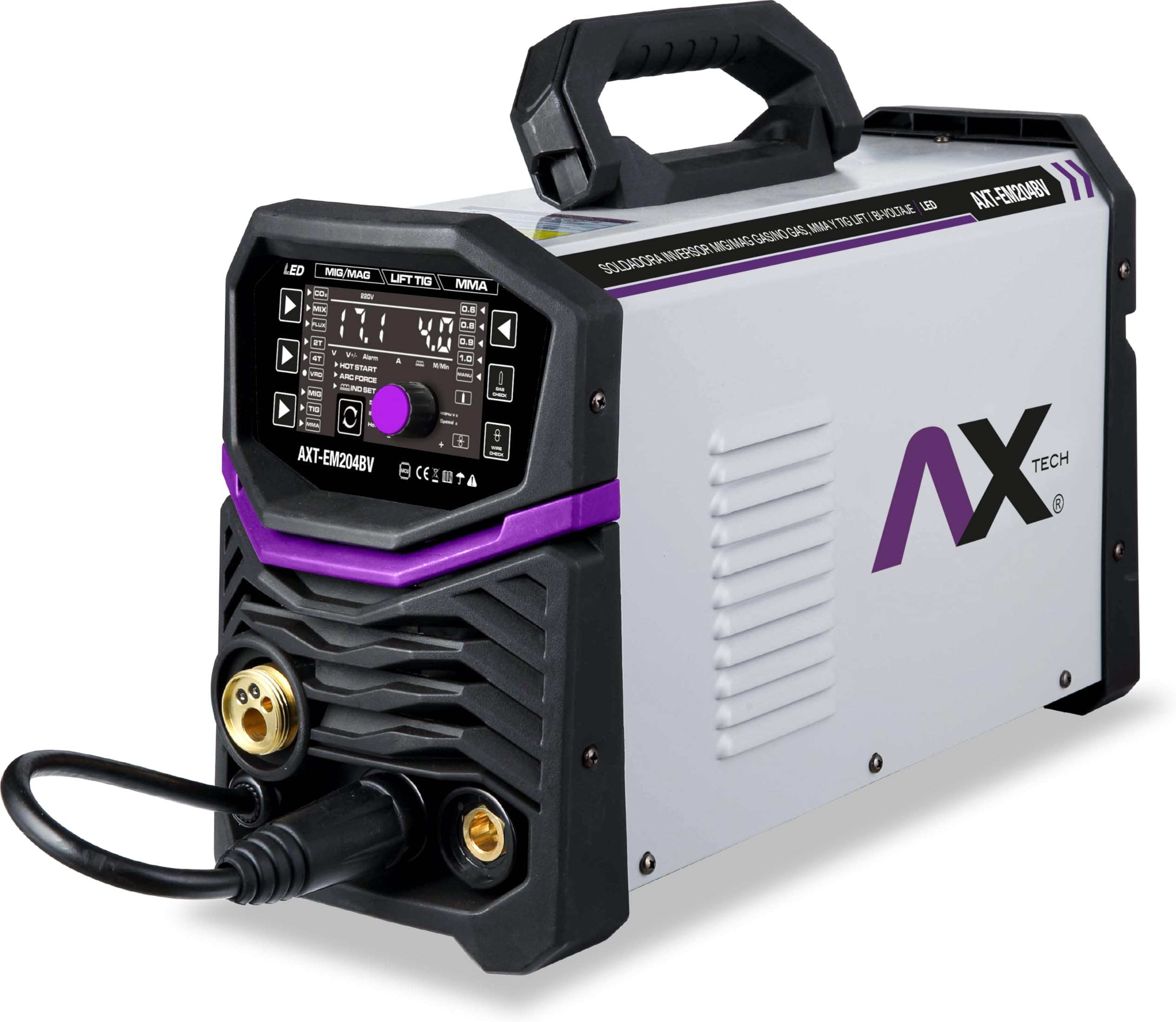 Maquina Soldadora inversor MULTIFUNCION 3 EN 1, MIG GAS/NO GAS, Electrodo y Proceso TIG LIFT ...