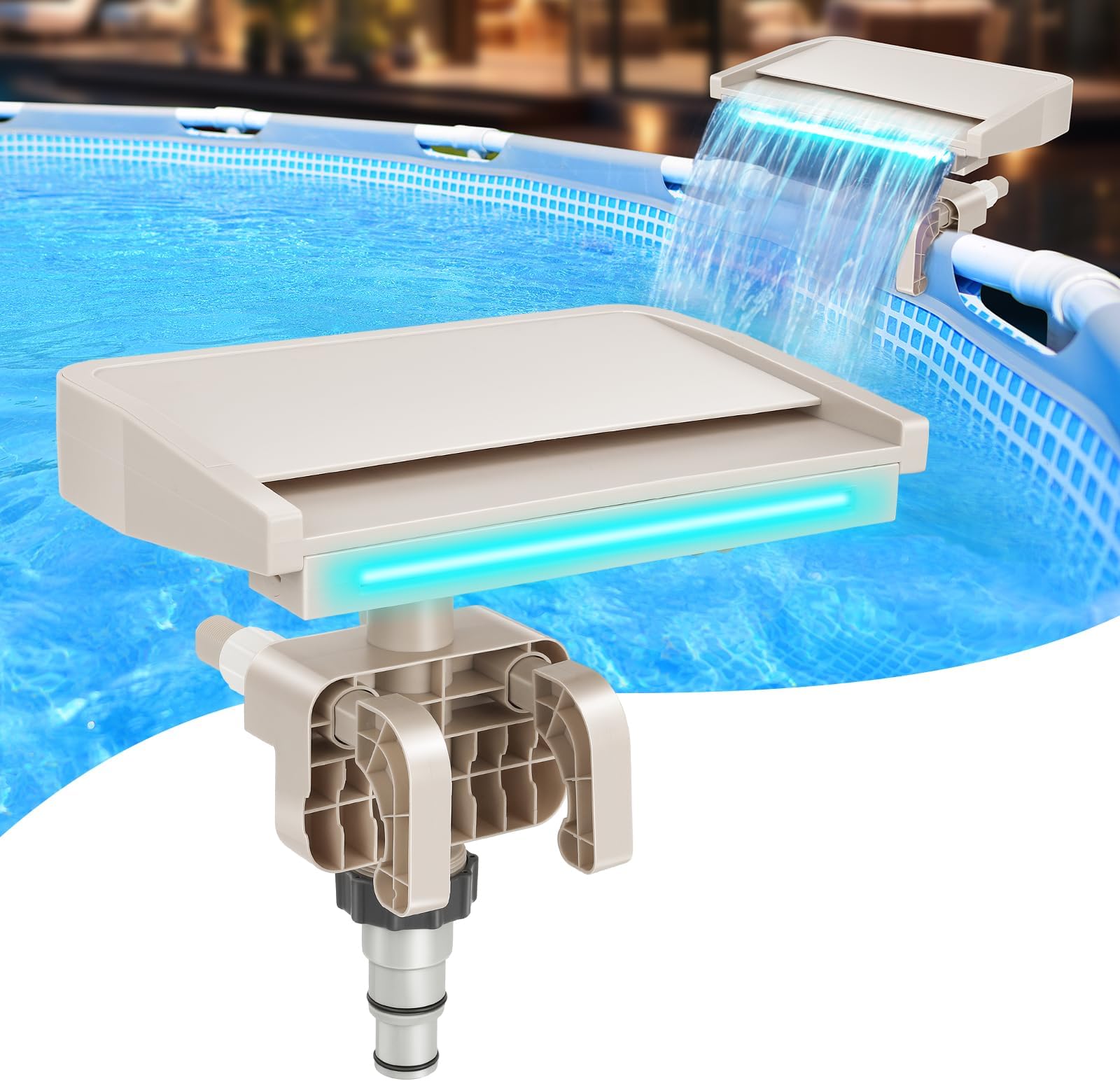 Amazon.com: Hanaoyo LED Pool Fountain Waterfall for Above Ground Pools ...