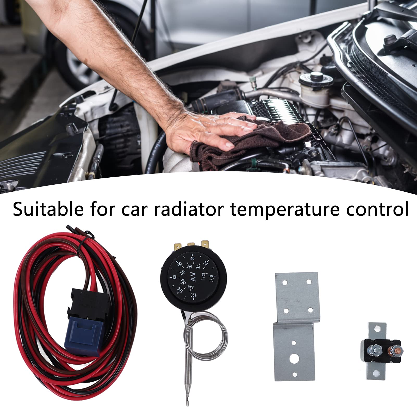 Radiator Fan Switch 12V Electric Radiator Fan Thermostat Kit - Complete ...