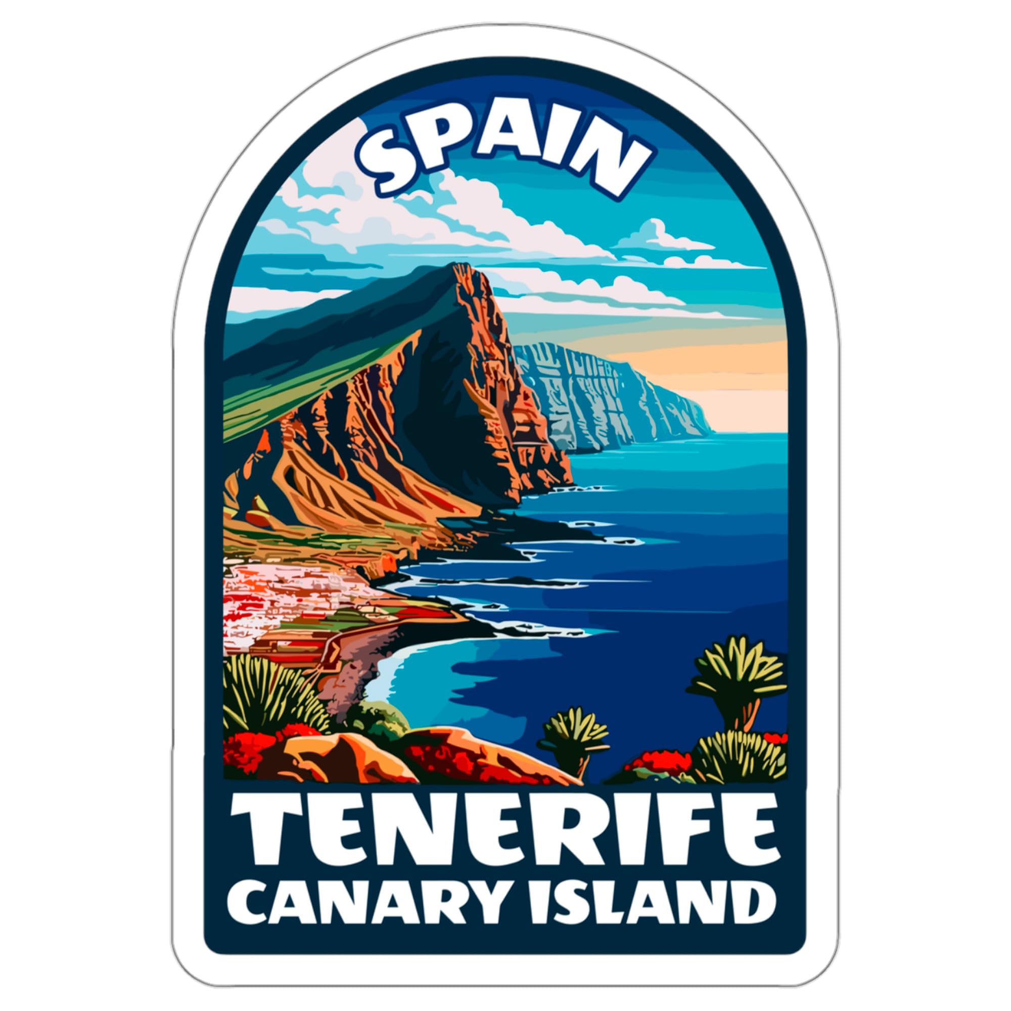 Amazon.com: Tenerife Canary Islands Spain Sticker Weatherproof Decal ...