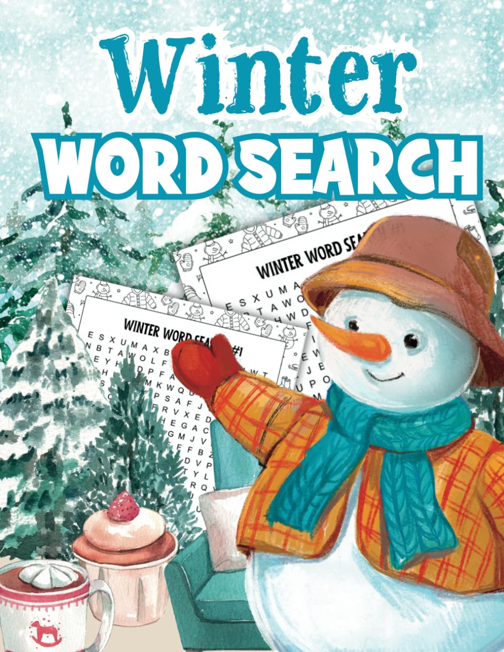 Winter Word Search: Large Print 1200 Words 80 Puzzles Winter Themed ...