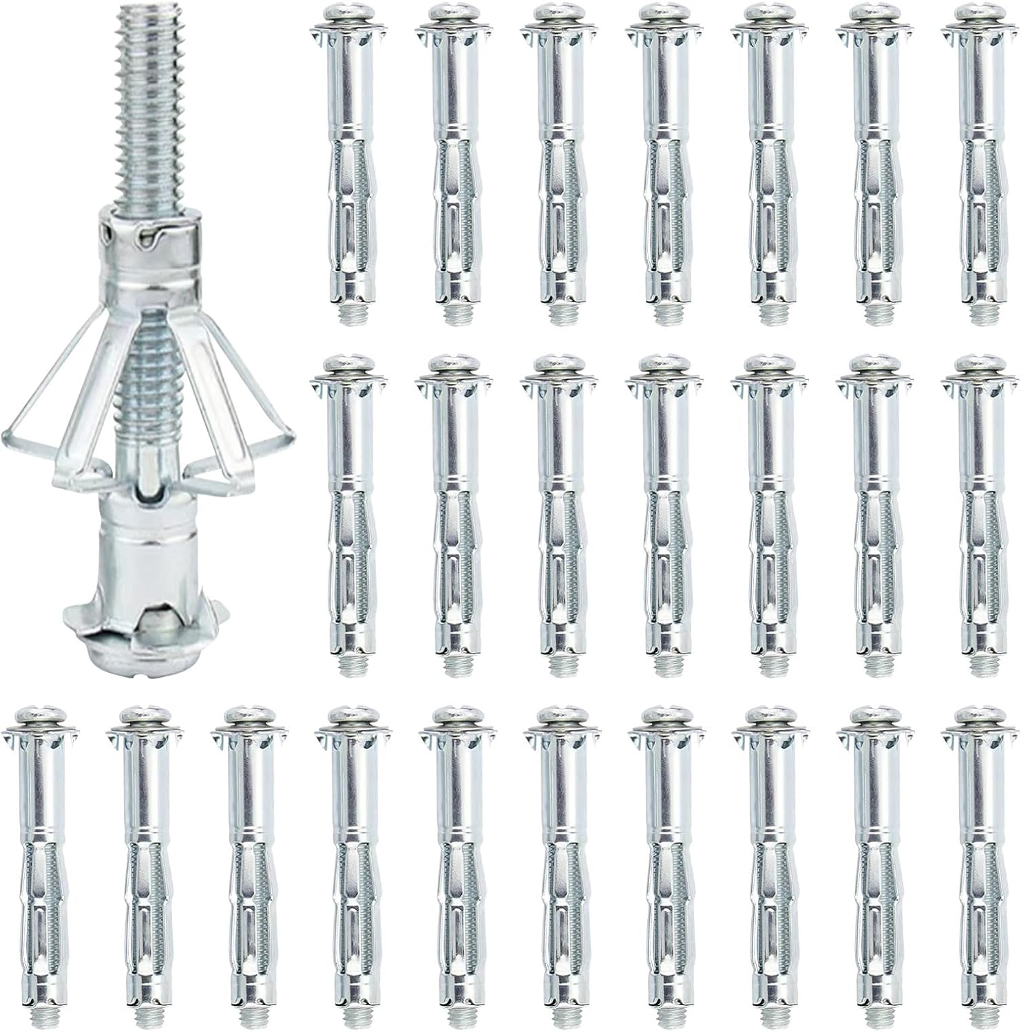 Amazon.com: 100 PCS Hollow Wall Anchors M4x32mm Carbon Steel Heavy Duty ...