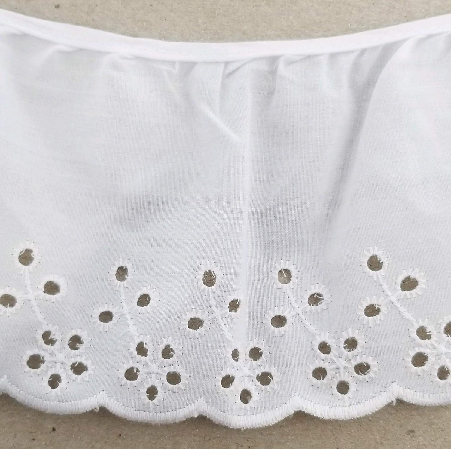 Amazon.com: 4" Ruffled Gathered Embroidery Eyelet Trimming - 5 ...