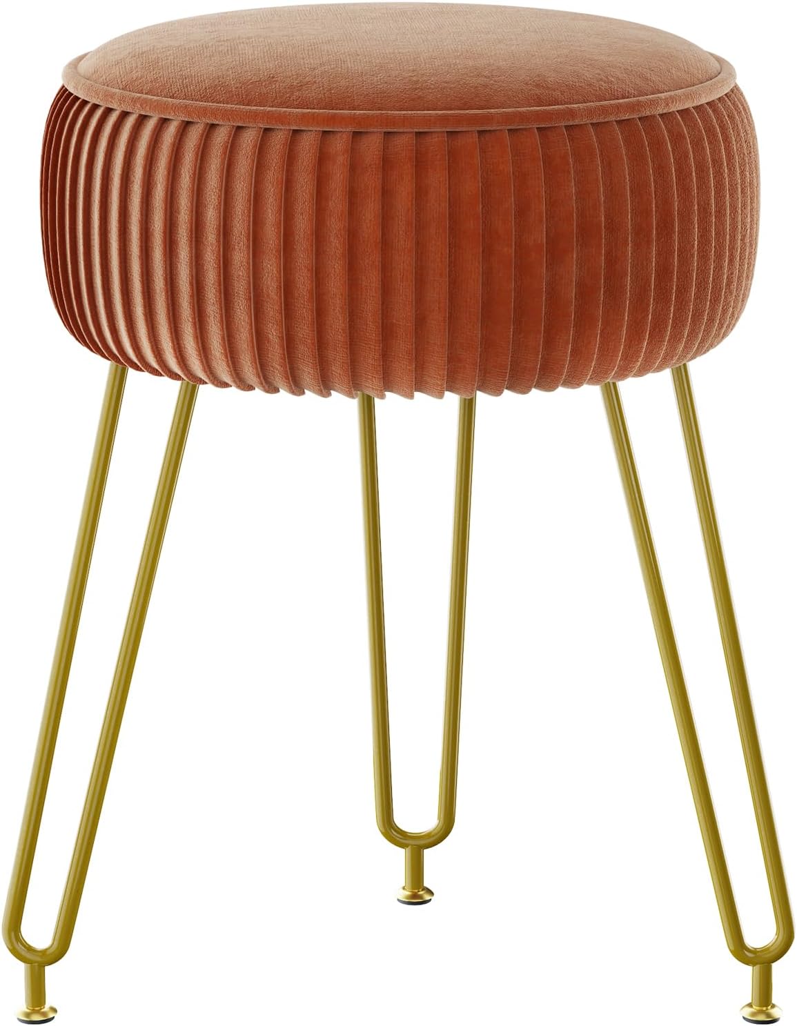 Amazon.com: IBUYKE Velvet Round Footrest Stool Ottoman, Makeup Vanity ...