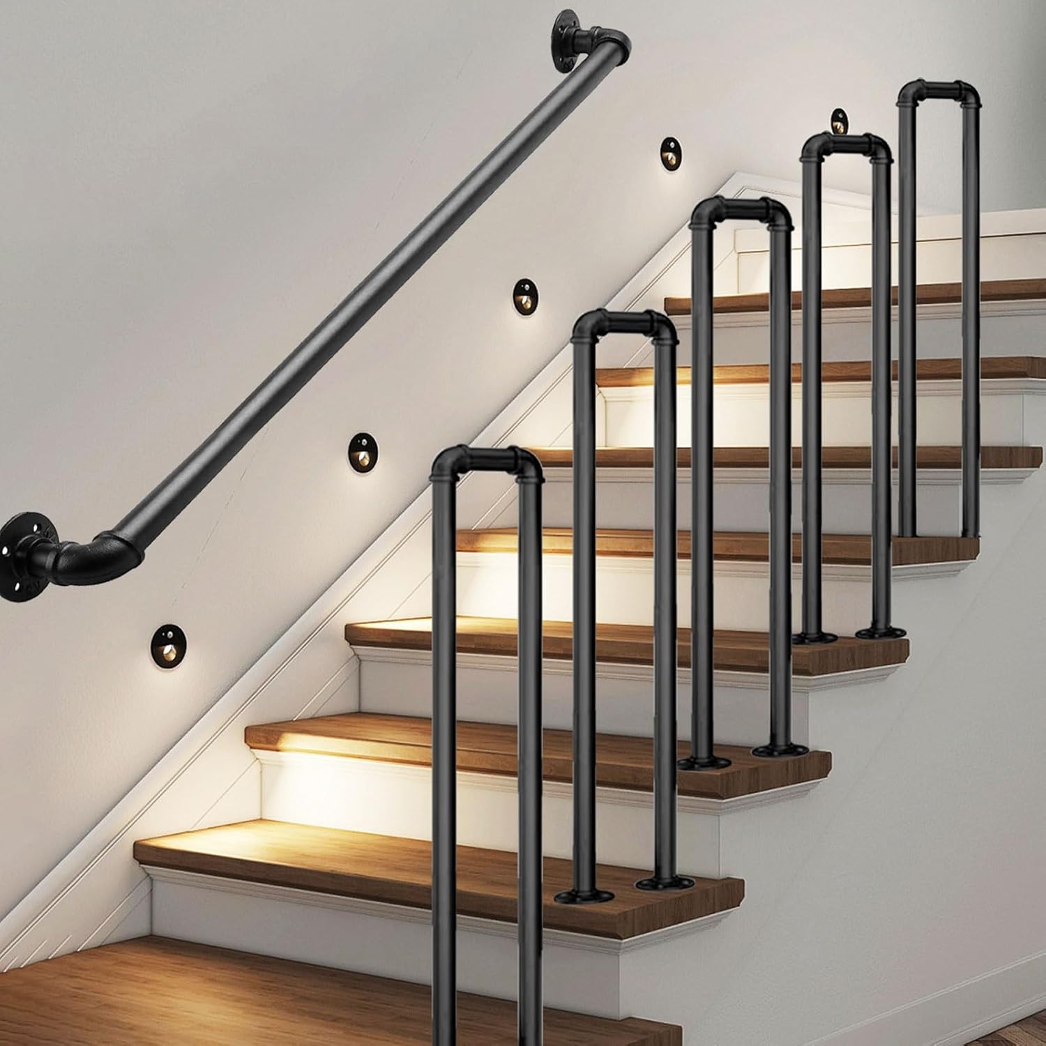 Amazon.com: Drsyffsup Indoor Stair Railing, Floor-Mounted Handrail ...