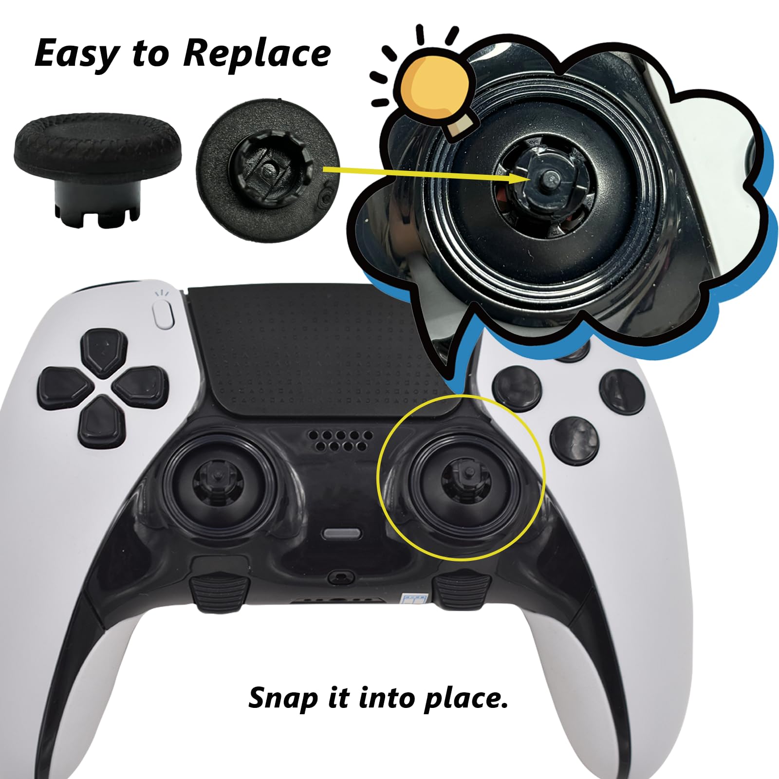 Snapklik.com : 6in1 Edge Controller Thumbsticks For PS5 Dualsense Edge ...
