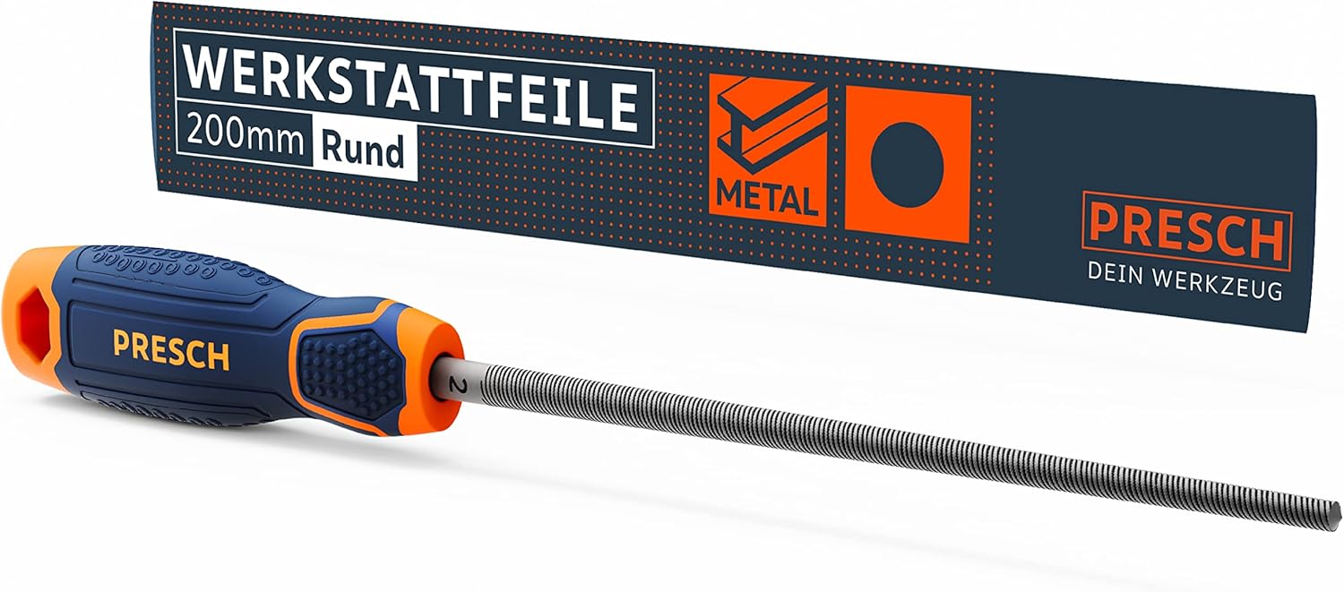 Presch Werkstattfeile Rund 200mm - Umlaufender Hieb H2 zum feilen von ...