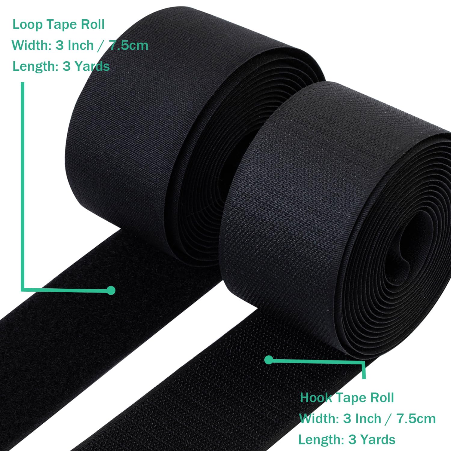 Snapklik.com : MYUREN 3 Inch Sew On Hook And Loop Strips Easy To Sew ...