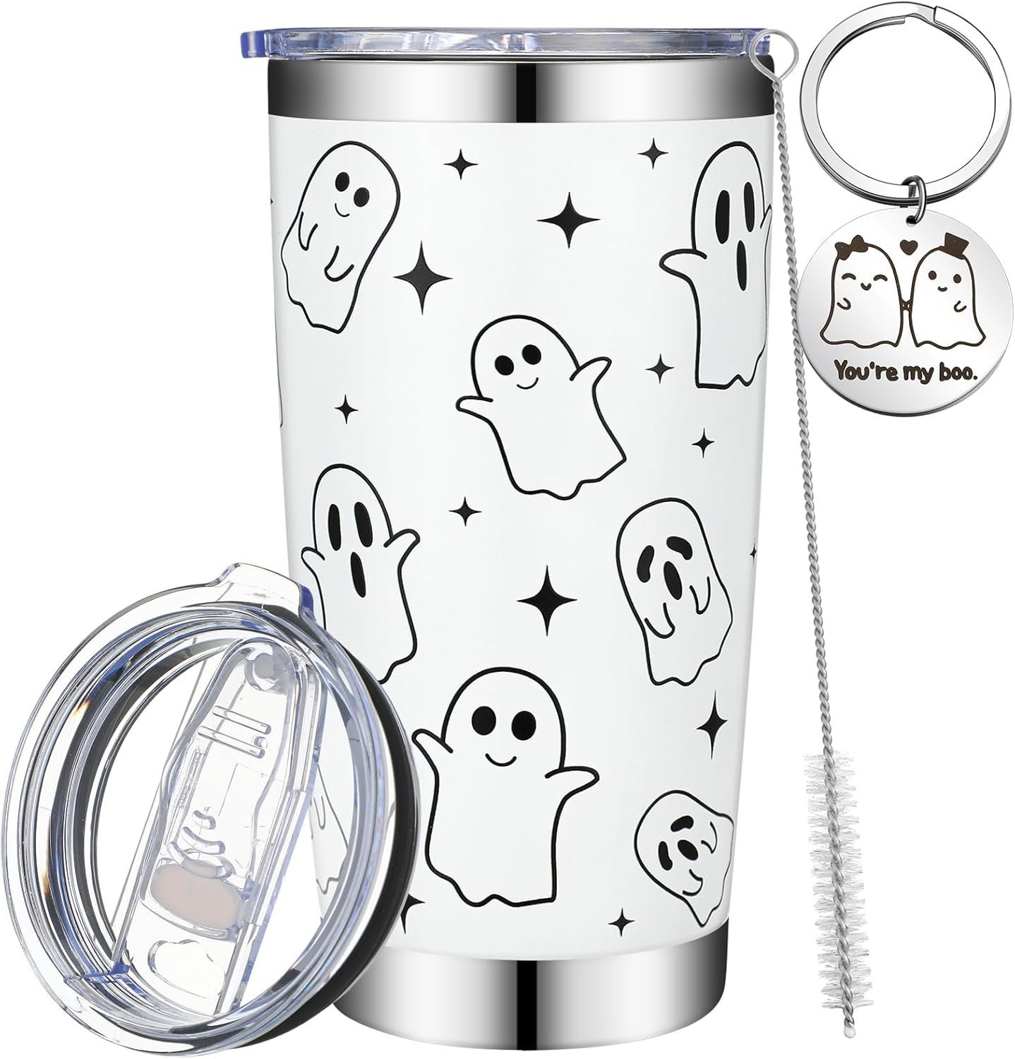 Amazon.com | Teenyyou 2 Pcs Boo Basket Stuffers Ghost Halloween 20 oz ...