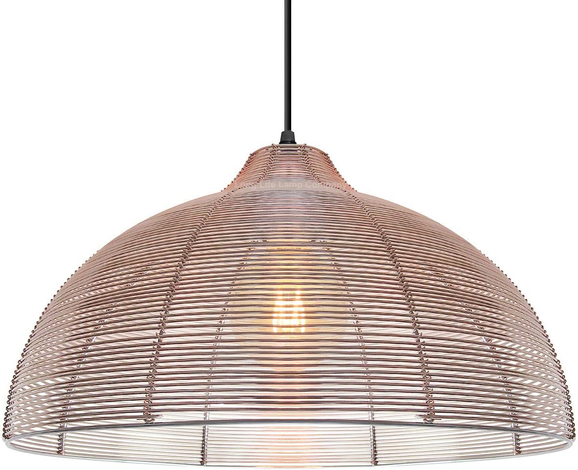 Copper Single Wire Cage Ceiling Pendant Light Shade Modern Shiny Finish ...