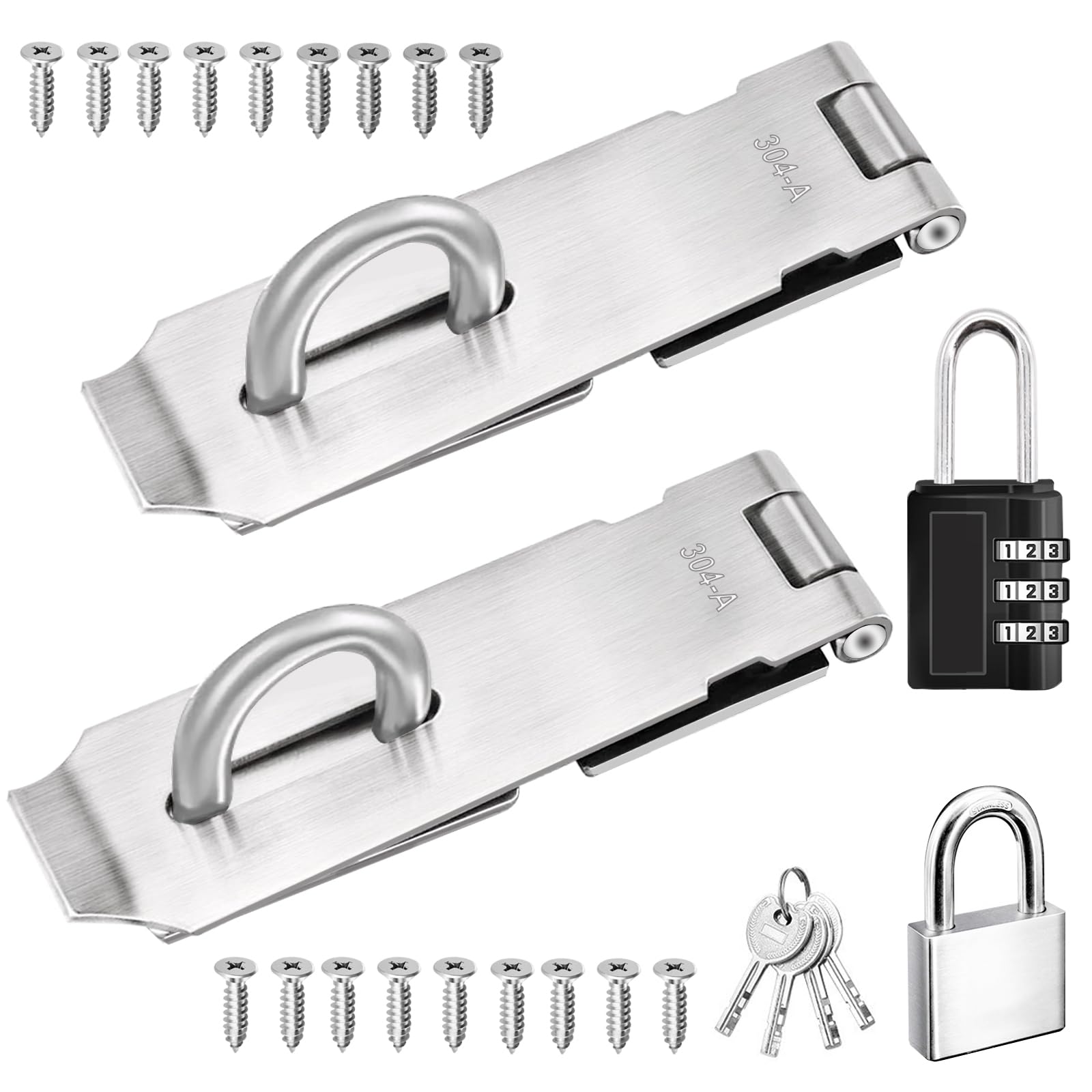 Snapklik.com : Sunxeke 5 Inch Door Locks Hasp Latch 2 Pack,304 ...