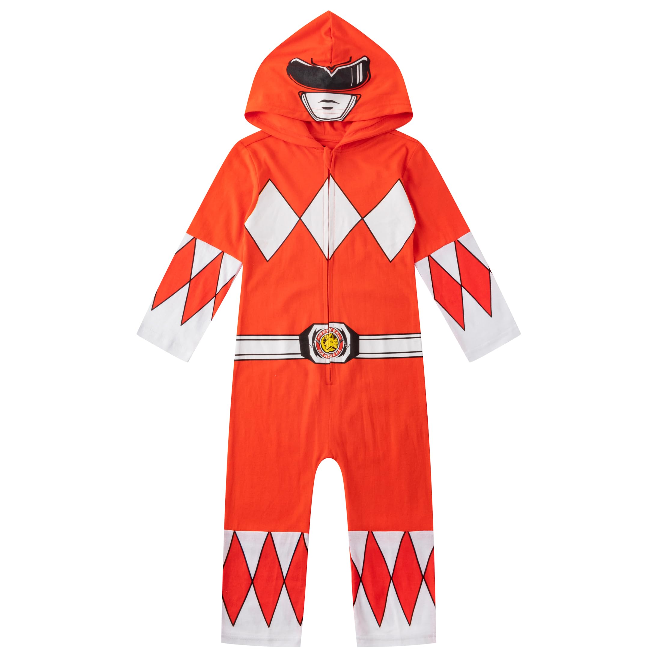 Amazon.com: Power Rangers Red Boys Hooded Cosplay Coverall for Toddlers ...