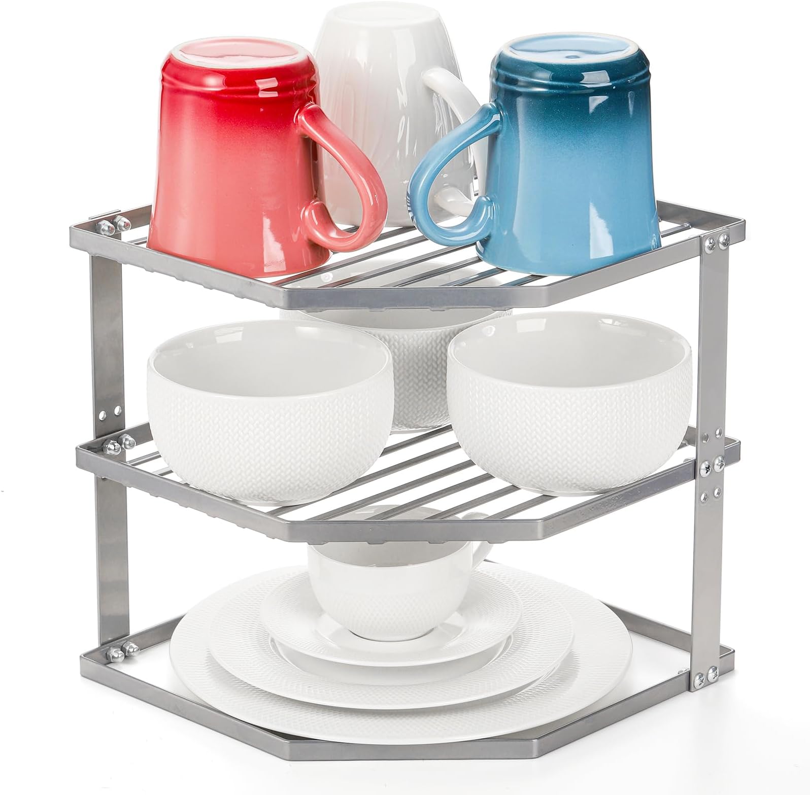 Amazon.com: Nicunom Kitchen Corner Shelf Rack, 3-Tier Cabinet Corner ...