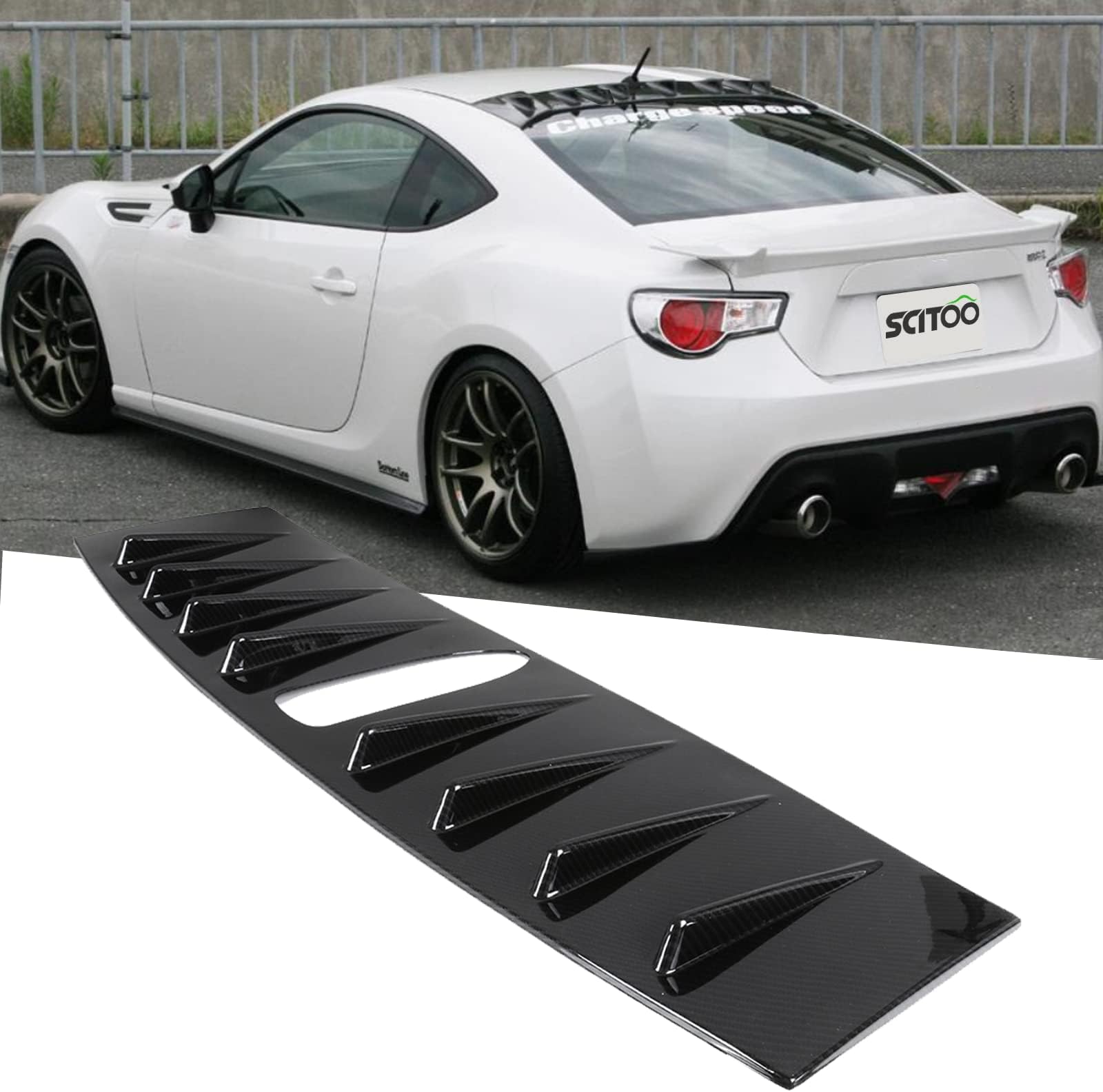 Amazon.com: SCITOO Shark Fin Diffuser, Rear Roof 8 Shark Fin Spoiler ...