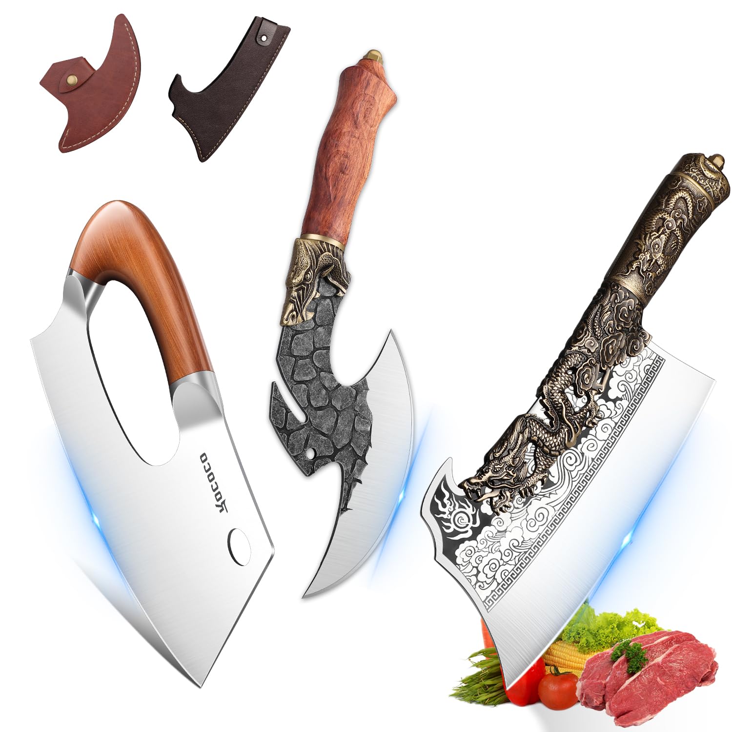 Amazon.com: Viking Cleaver Knife Effort Saving Chef Knife Dragon Viking ...