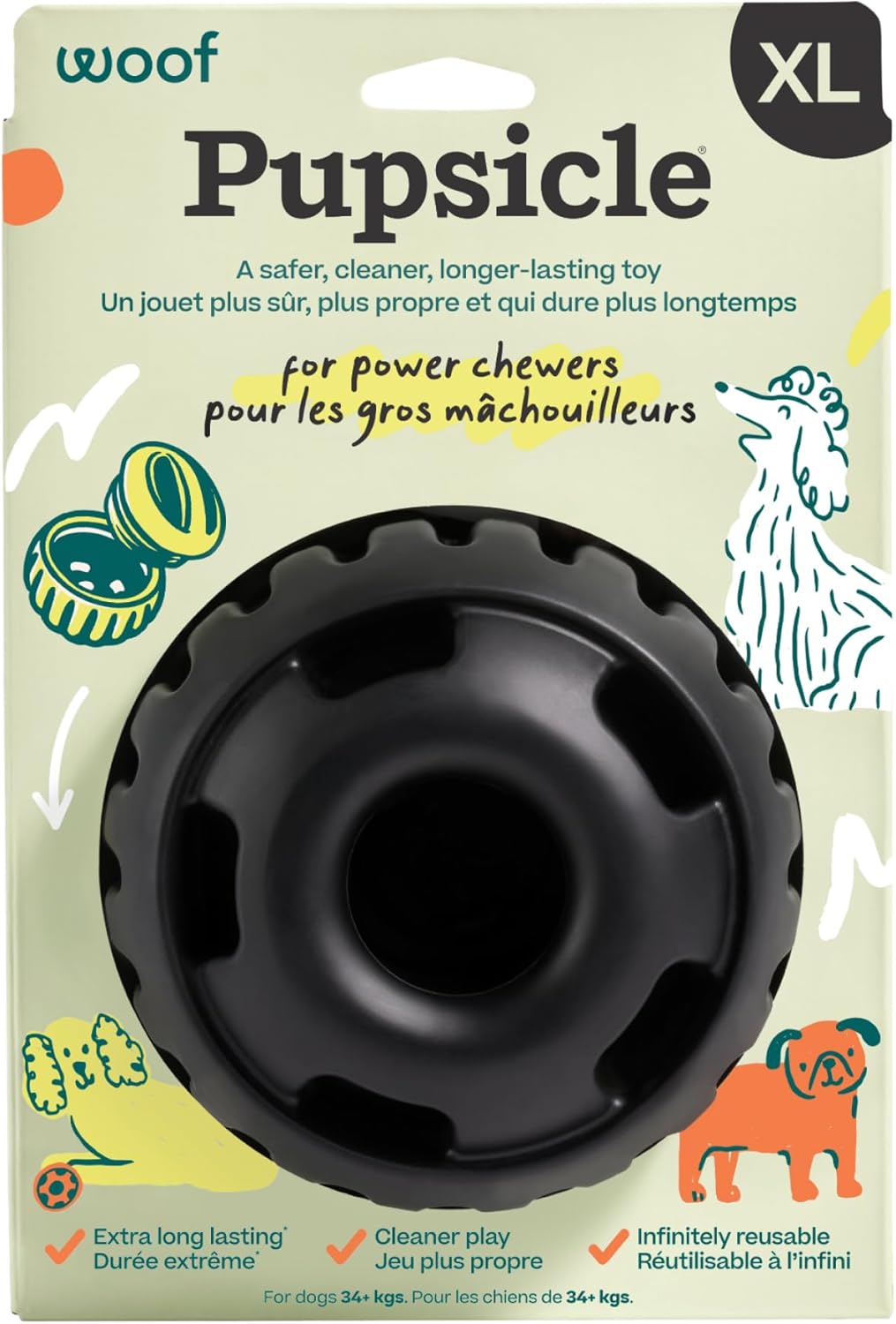 WOOF Power Chewer Pupsicle - Durable, Long-Lasting Dog Chew Toys for ...