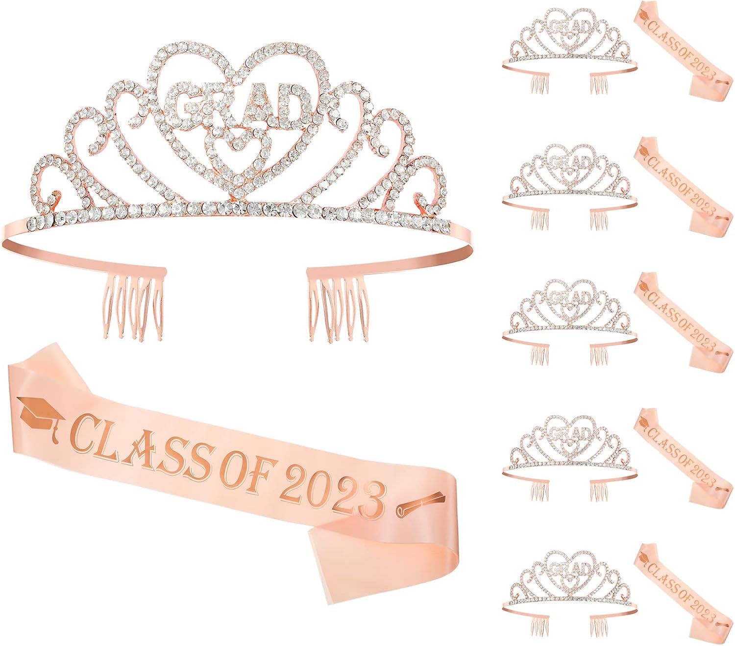 Amazon.com: 6 Sets 2023 Graduation Party Supplies Kits Glittered Metal ...