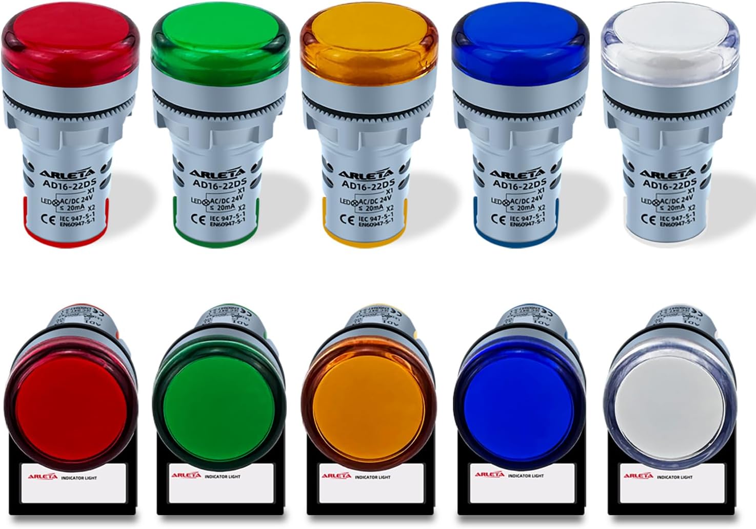 Amazon.com: Baomain LED Indicator Pilot Light AD16 L22 20mA 22mm 0.86 ...