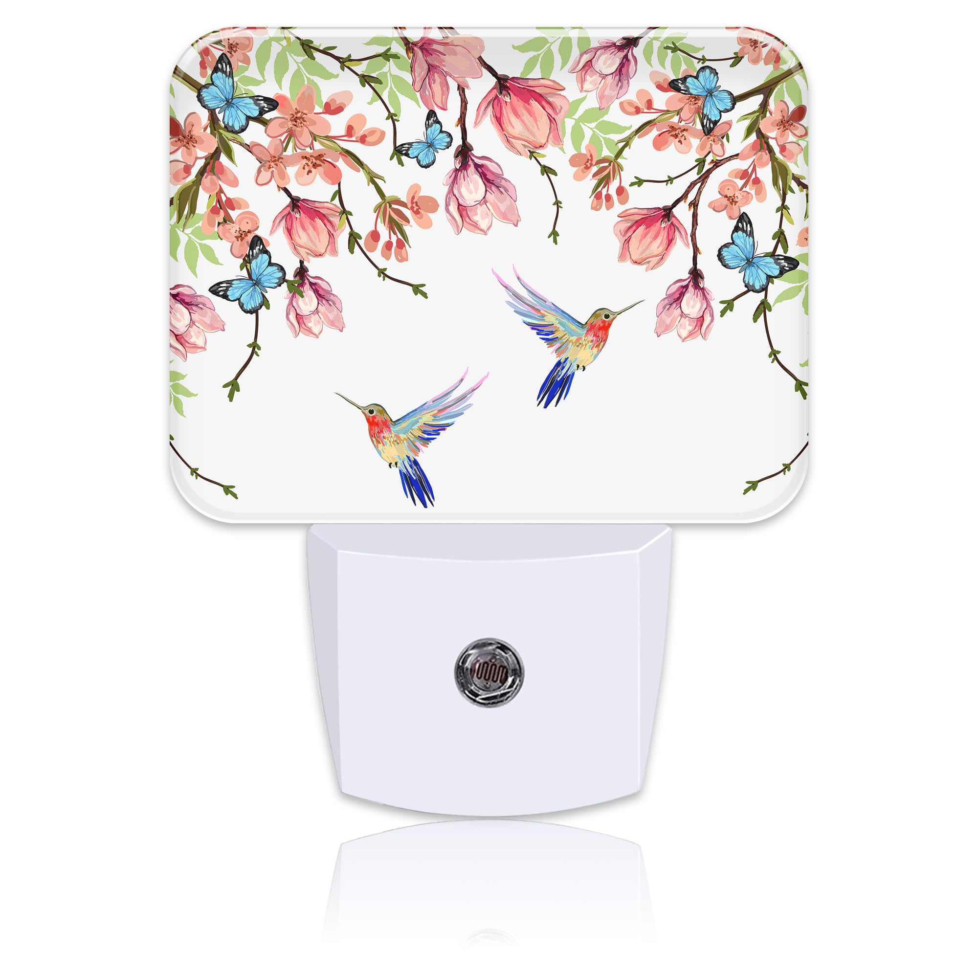 Uiaoiais Hummingbird and Blue Butterfly Plug in Night Lights, Wisteria ...