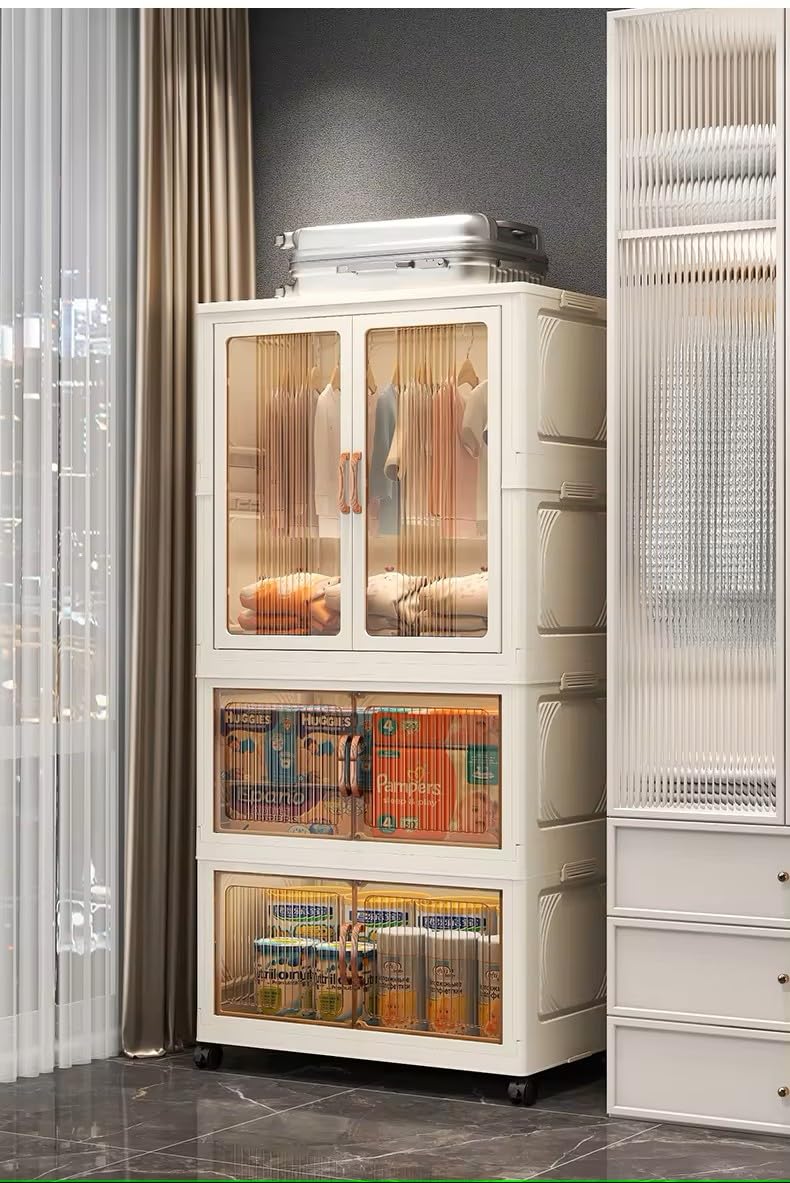 Zeus Movable Foldable Plastic Cupboard for Storage |Plastic Wardrobe ...