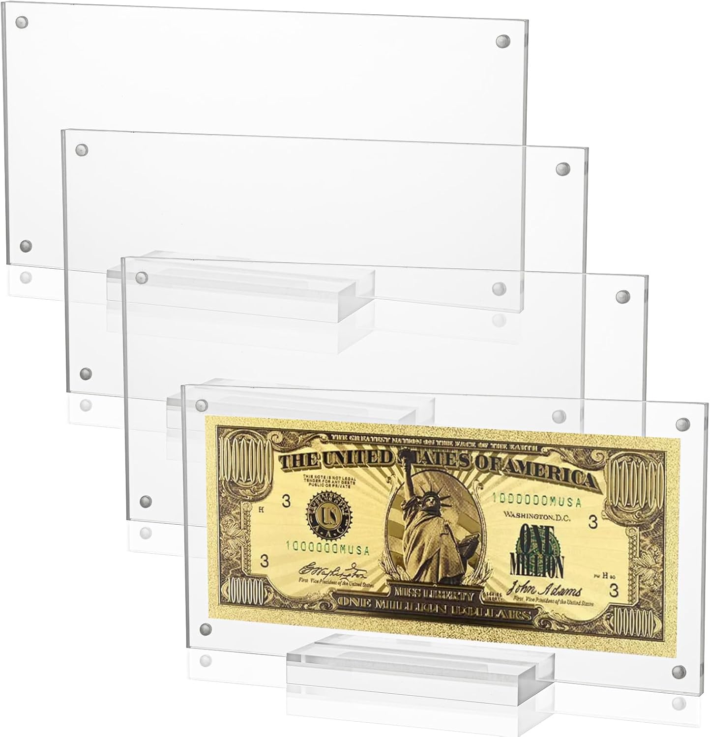 Amazon.com : Oungy 4 PCS Acrylic Dollar Bill Frame Dollar Bill Holder ...