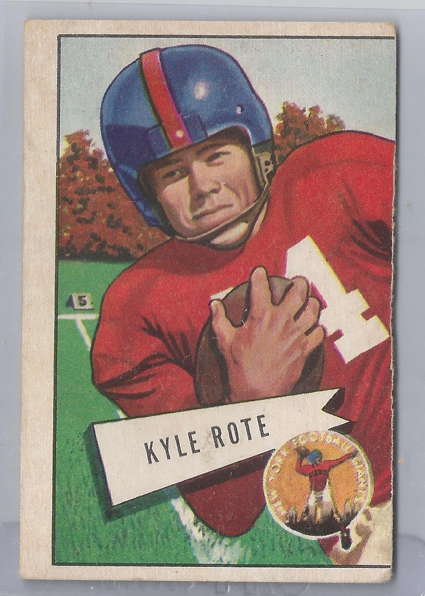 Amazon.com: 1952 Bowman Large Football Kyle Rote Card # 28 VG Condition ...