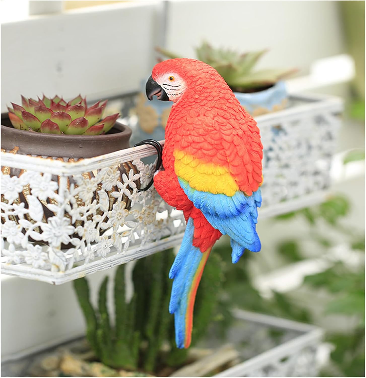 Amazon.com: Edlike Cute Birds Figurines Hanging Animal Statue,Realistic ...