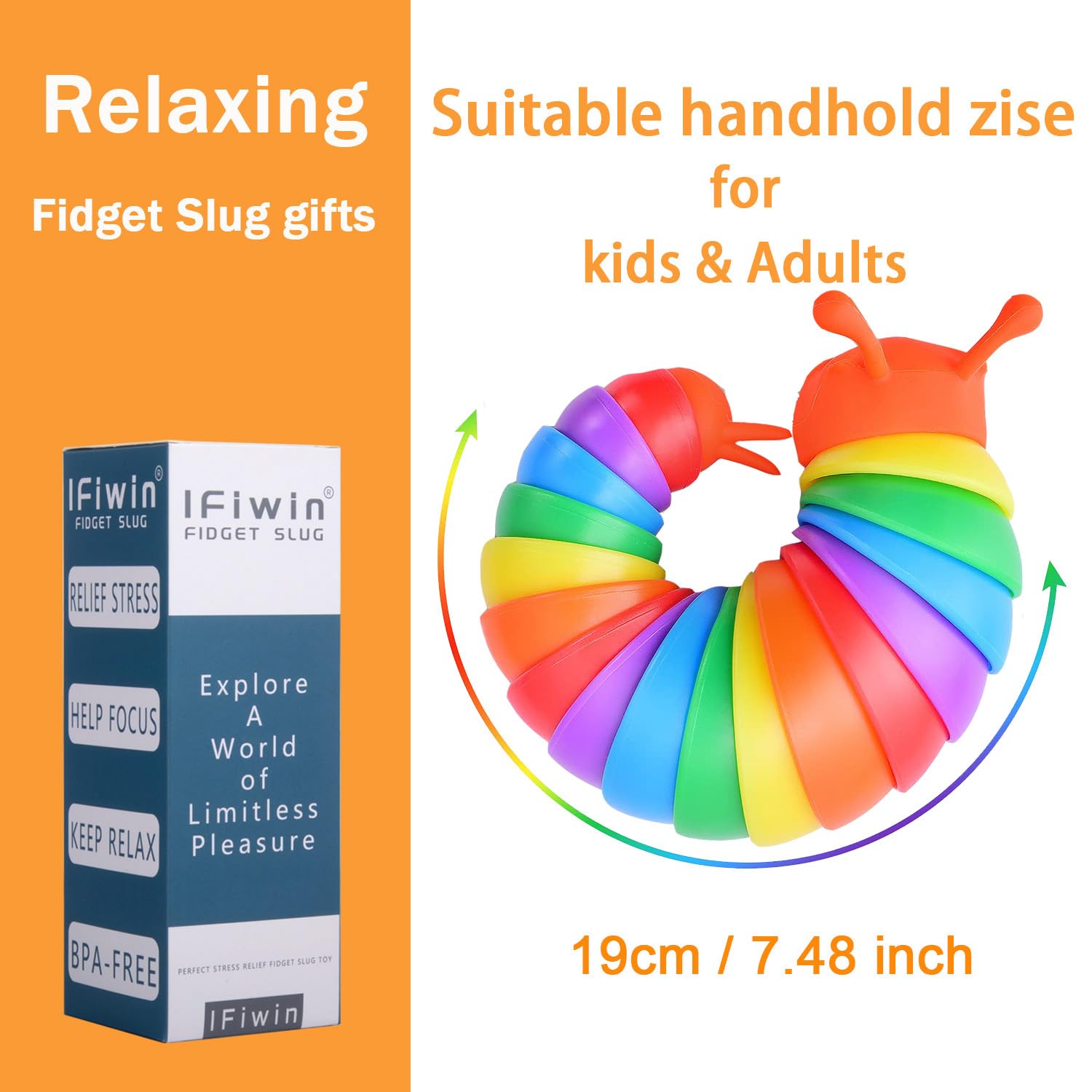 Snapklik.com : Fidget Slug Toys, Sensory Slug Fidget Toys For Autistic ...
