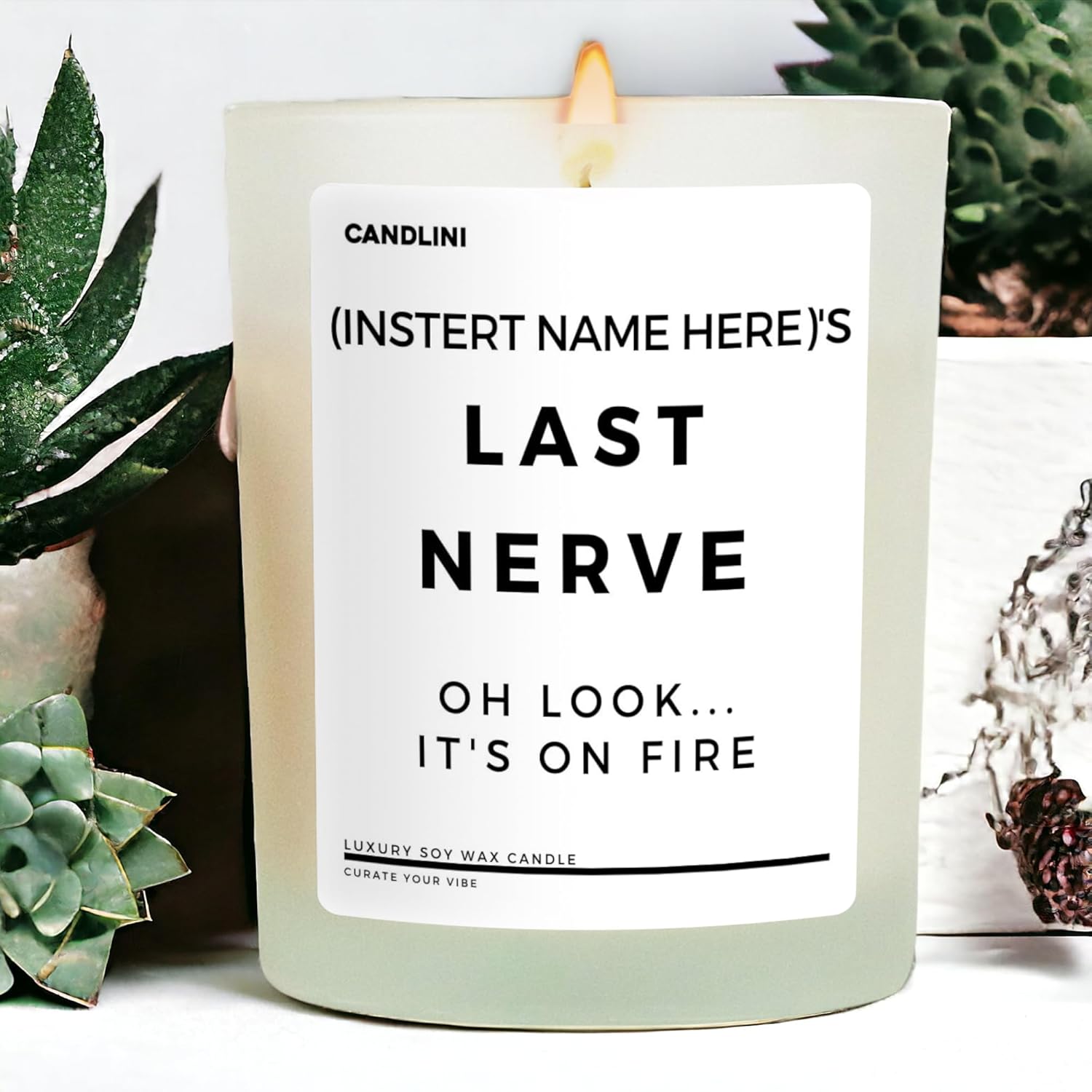 Amazon.com: Personalized Last Nerve... Oh Look It's On Fire Candle Add ...