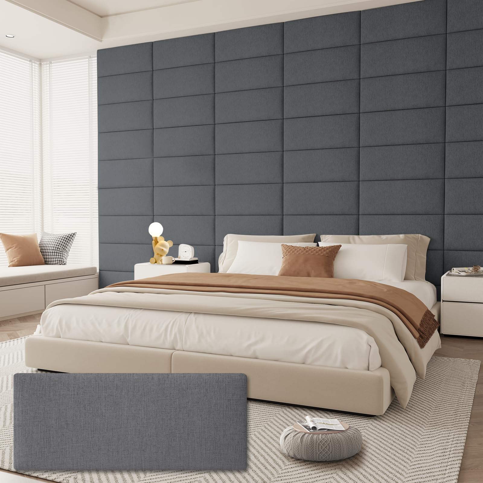 Amazon.com - Andeworld Velvet Upholstered Tufted Queen Size Headboard ...