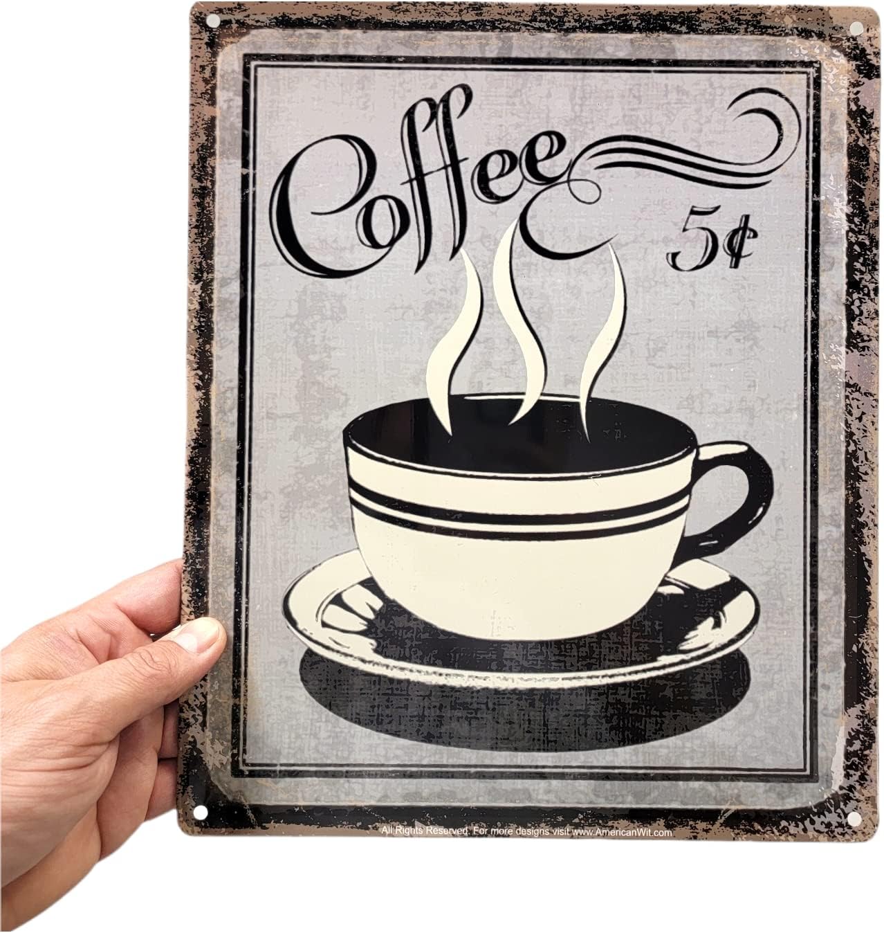 Amazon.com: Original Vintage Design Coffee Tin Metal Wall Art Sign ...