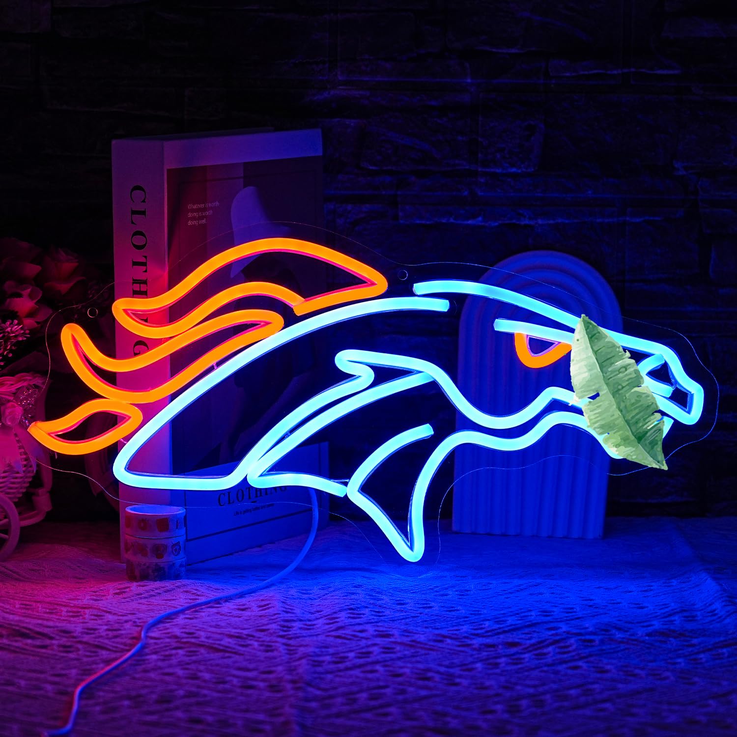 Amazon.com : LULANMP Football Team Neon Sign for Wall Decor Horse Neon ...