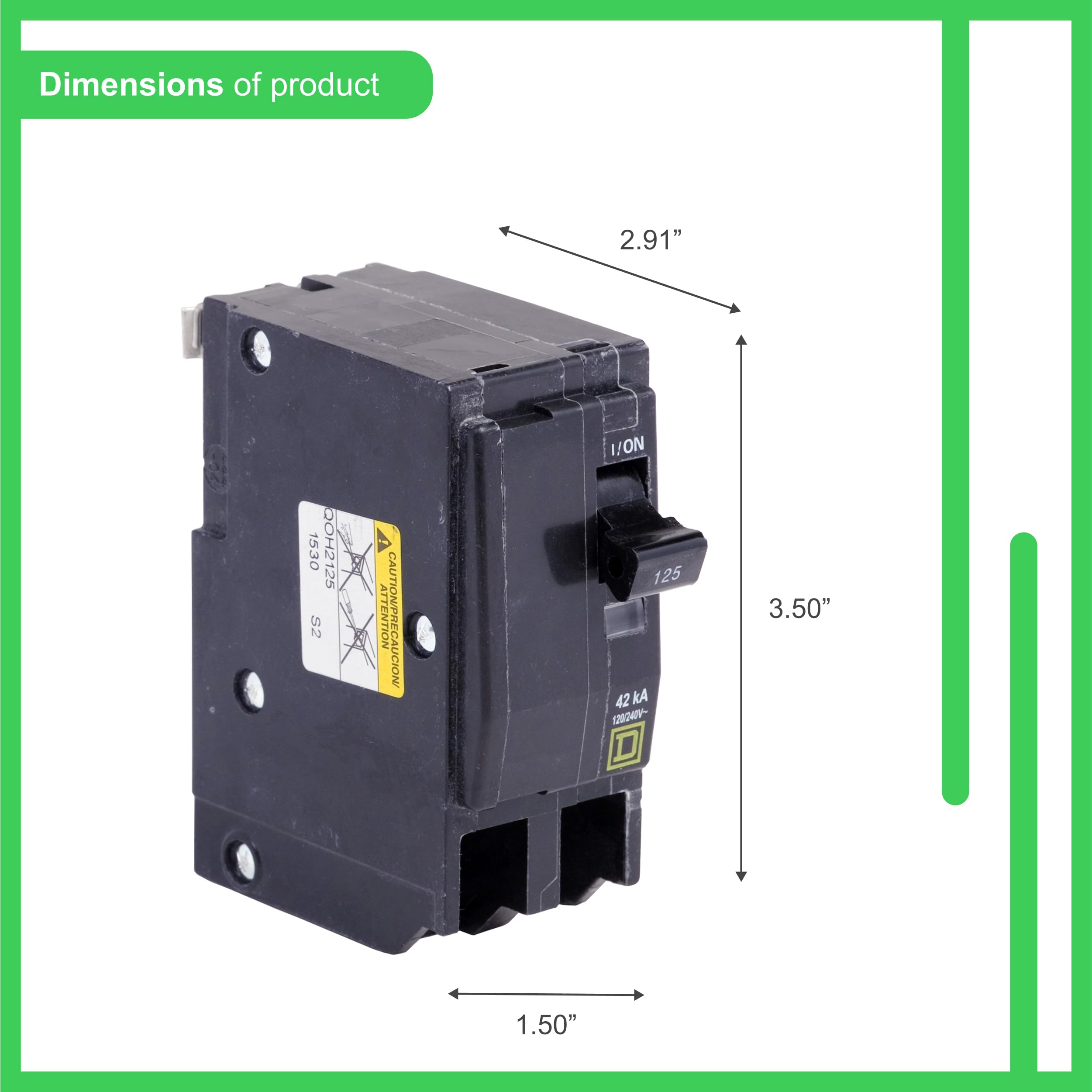 125 Amp Breaker QOB2125 - Square D - 125 Amp Circuit Breaker Main ...