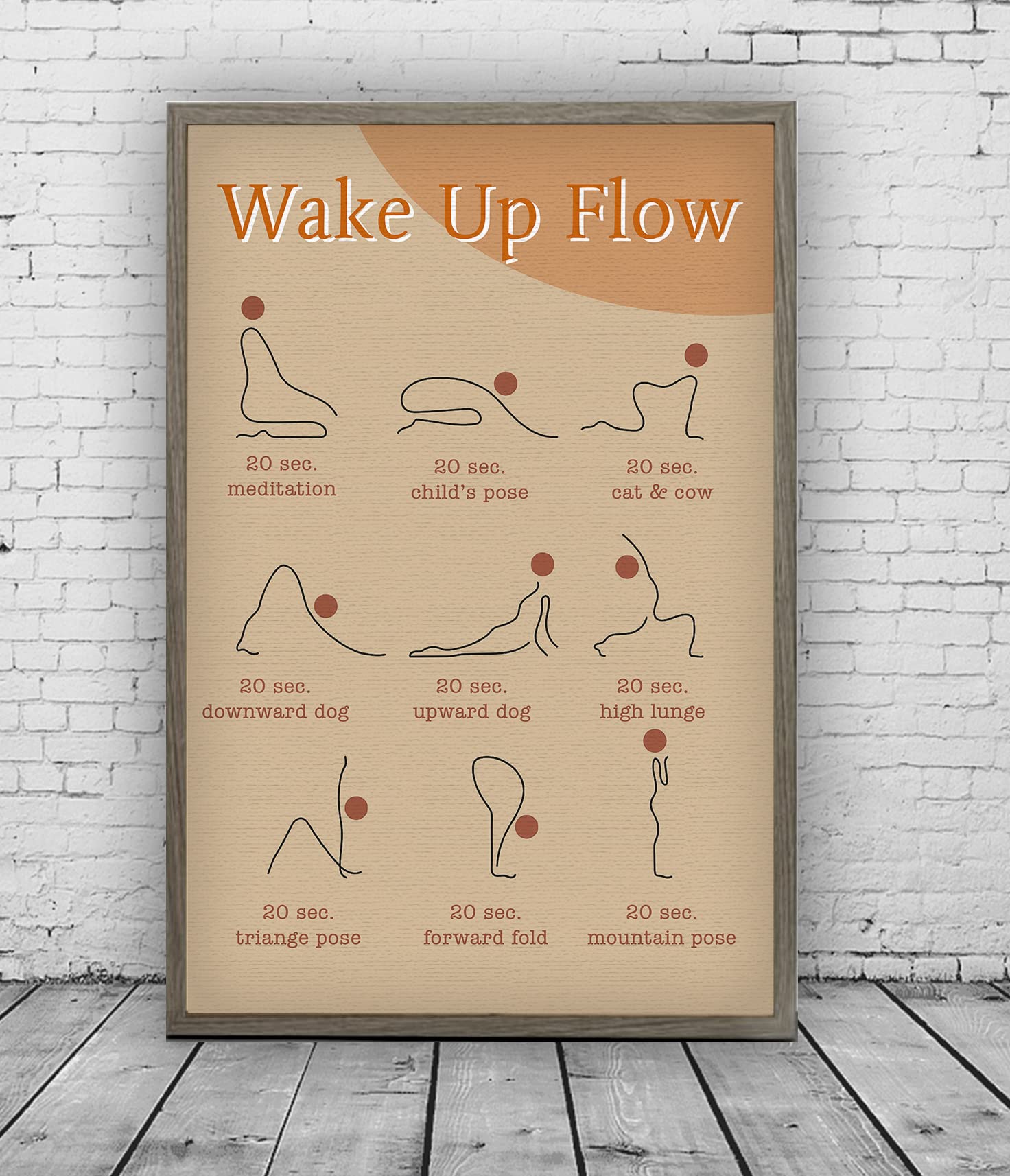 Yoga Poster Wake Up Flow Line Drawing Art Black White | Desertcart Morocco