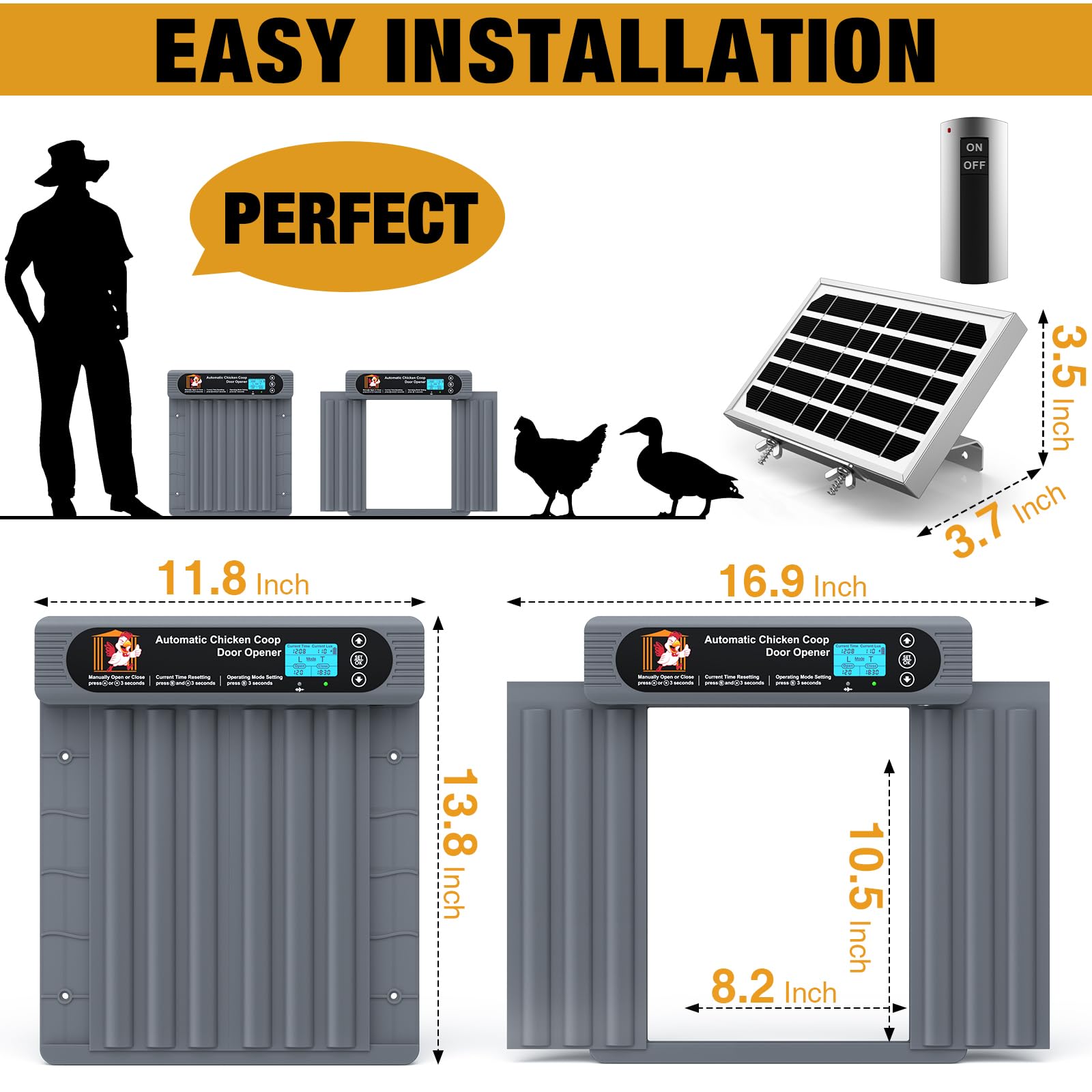 Snapklik.com : GROPOW Automatic Chicken Coop Door, Anti-Pinch ...
