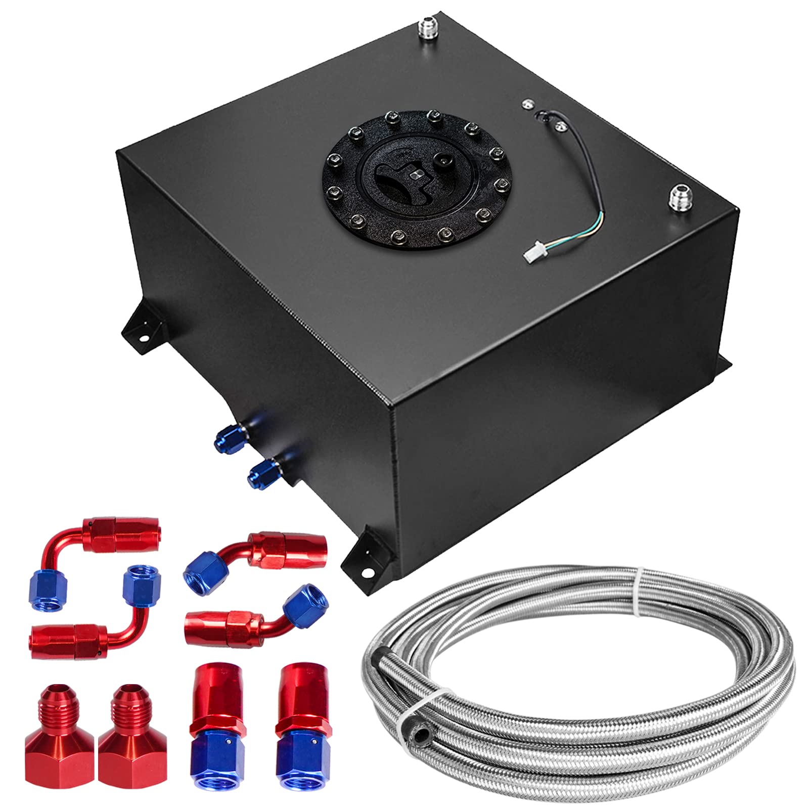 Universal 10 Gallon 40L Fuel Cell Polished Aluminum Fuel Tank with Cap ...