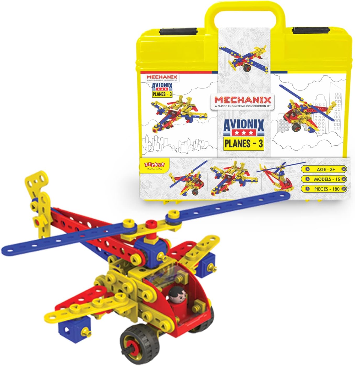 Plastic Mechanix Planes-3, 15 Models STEM Toy, Building and ...