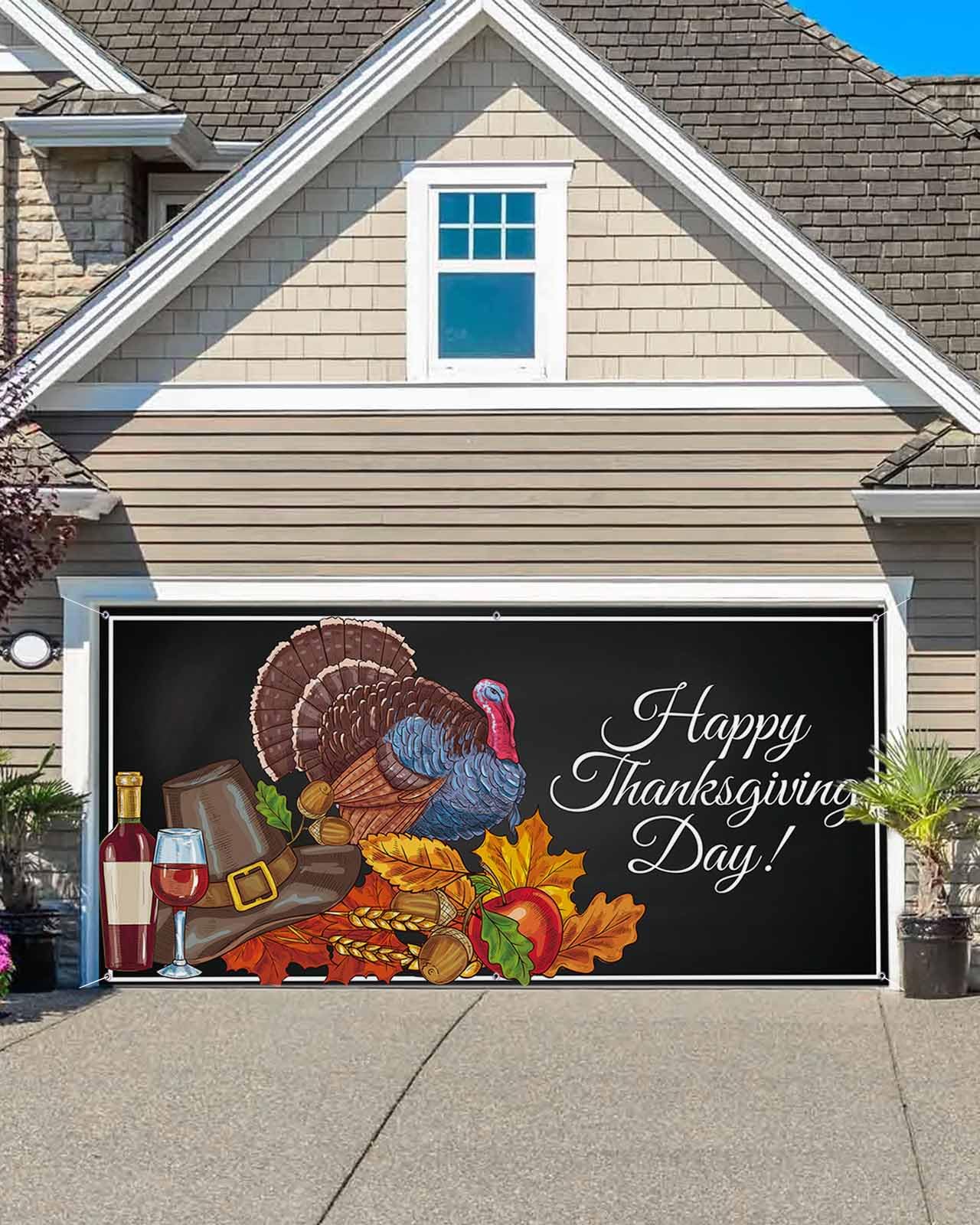 Amazon.com: Happy Thanksgiving Day Turkey Garage Door Decorations, Fall ...