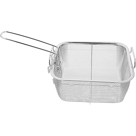 Amazon.com: Square Fry Basket with Rubber Handle Grip - Designed for ...