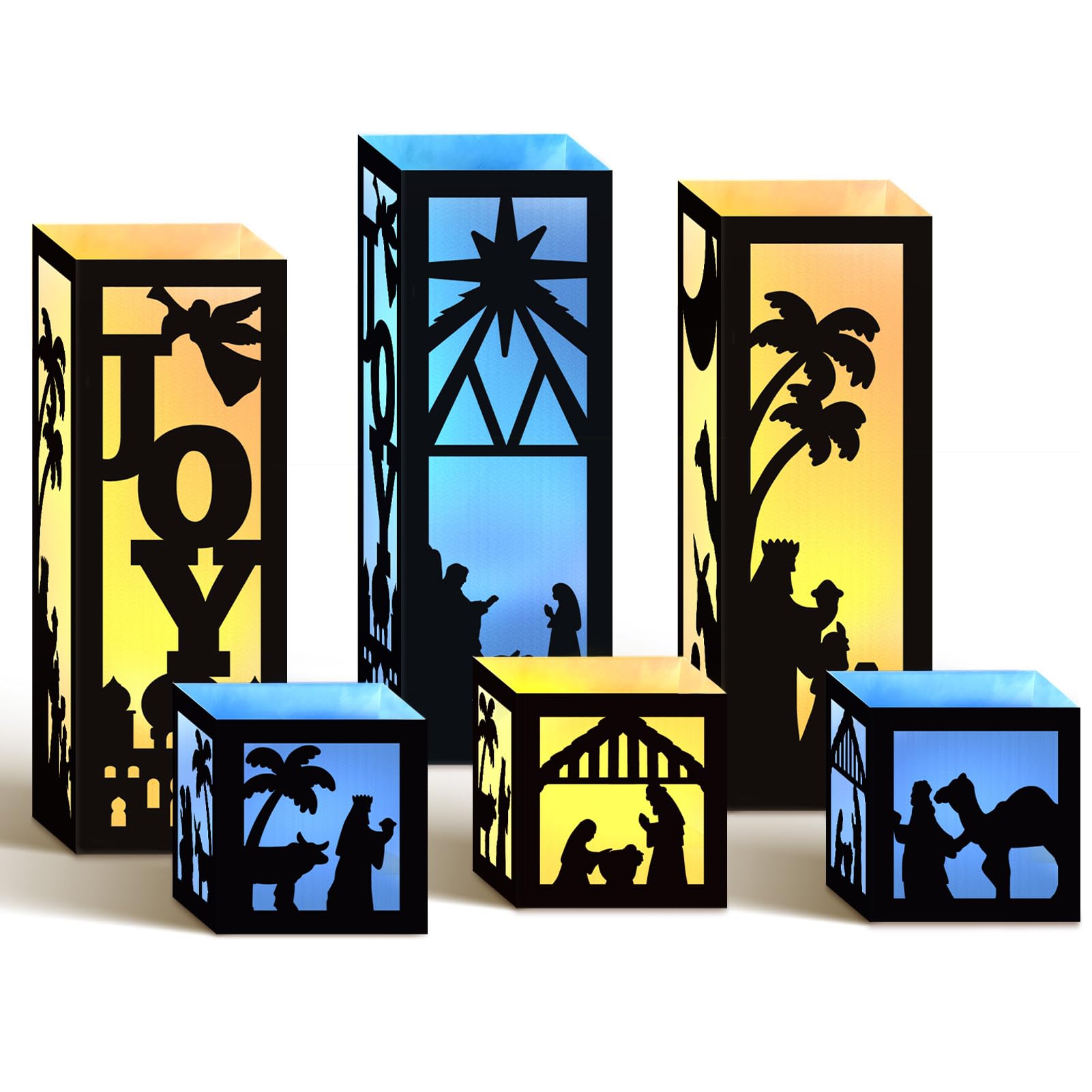 Amazon.com: HOWAF 6pcs Nativity Christmas Luminary Boxes with 6 ...