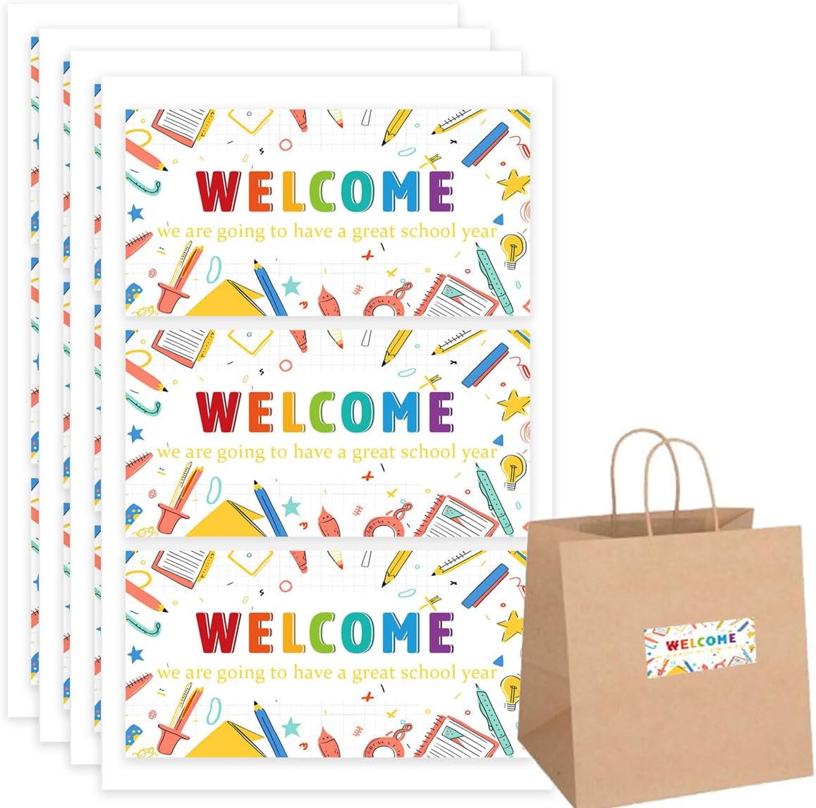 Amazon.com: 4 inch Welcome Back to School Stickers Happiness Back to ...