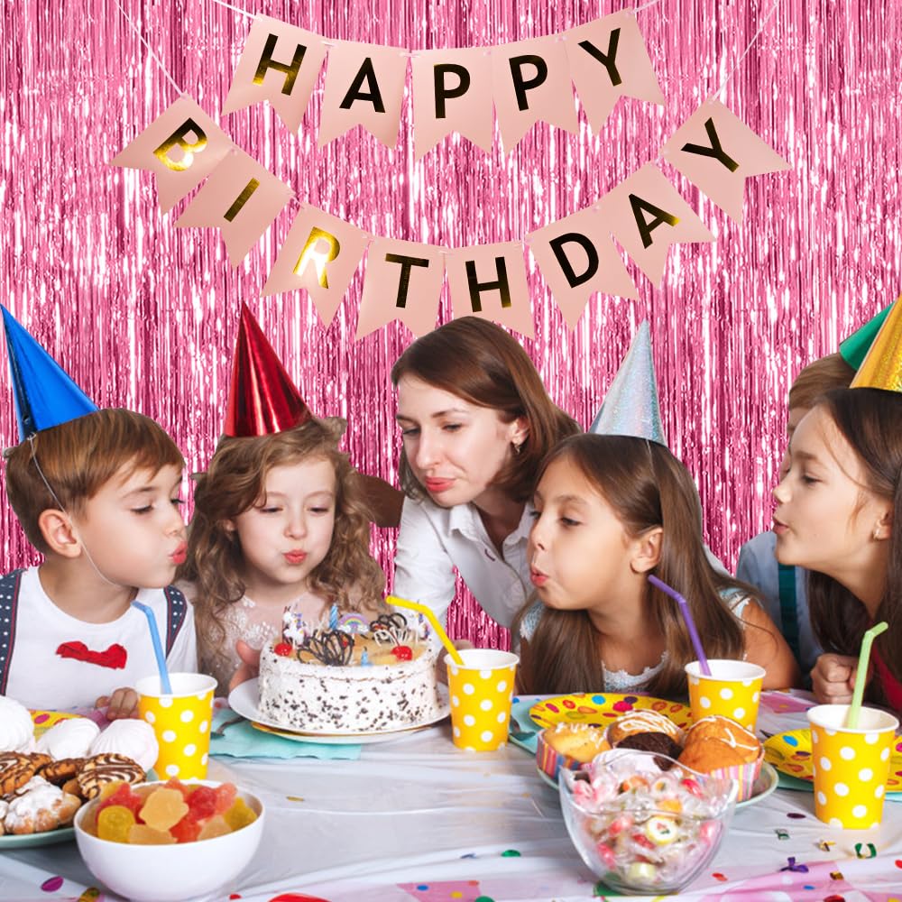 Snapklik.com : 5 Pack Pink Tinsel Curtain Party Backdrop Foil Fringe ...