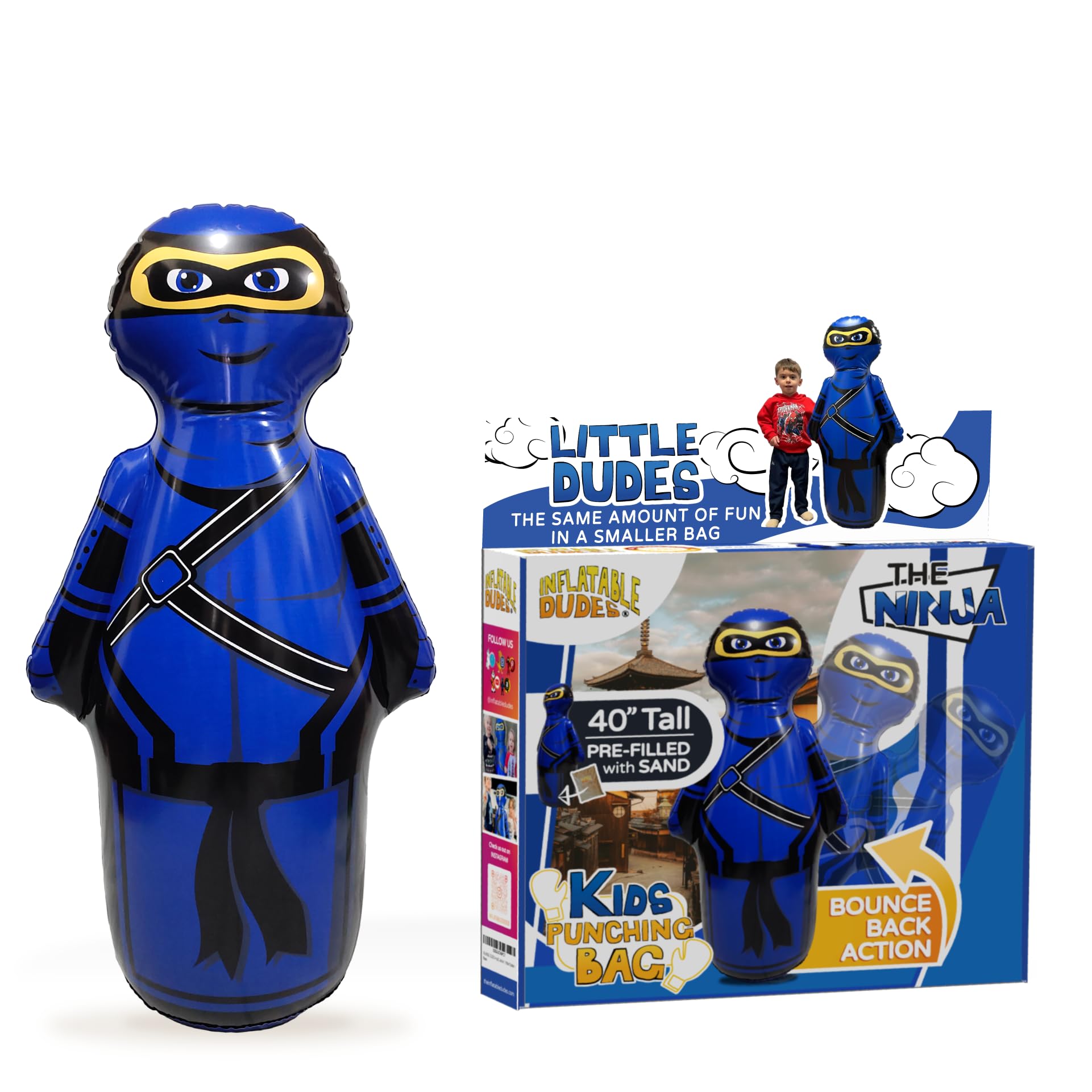 Amazon.com: INFLATABLE DUDES Small Ninja 40 Inches -Kids Punching Bag ...