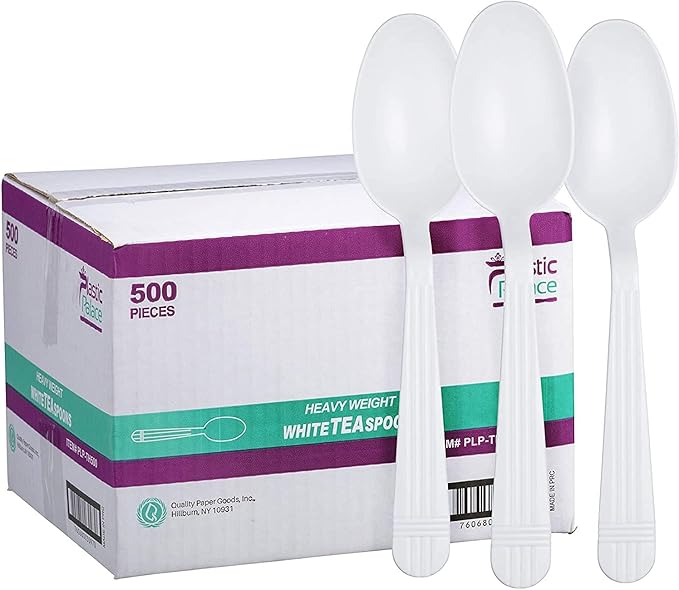 Amazon.com: 500 Count – Heavyweight Disposable White Plastic Tea Spoons ...