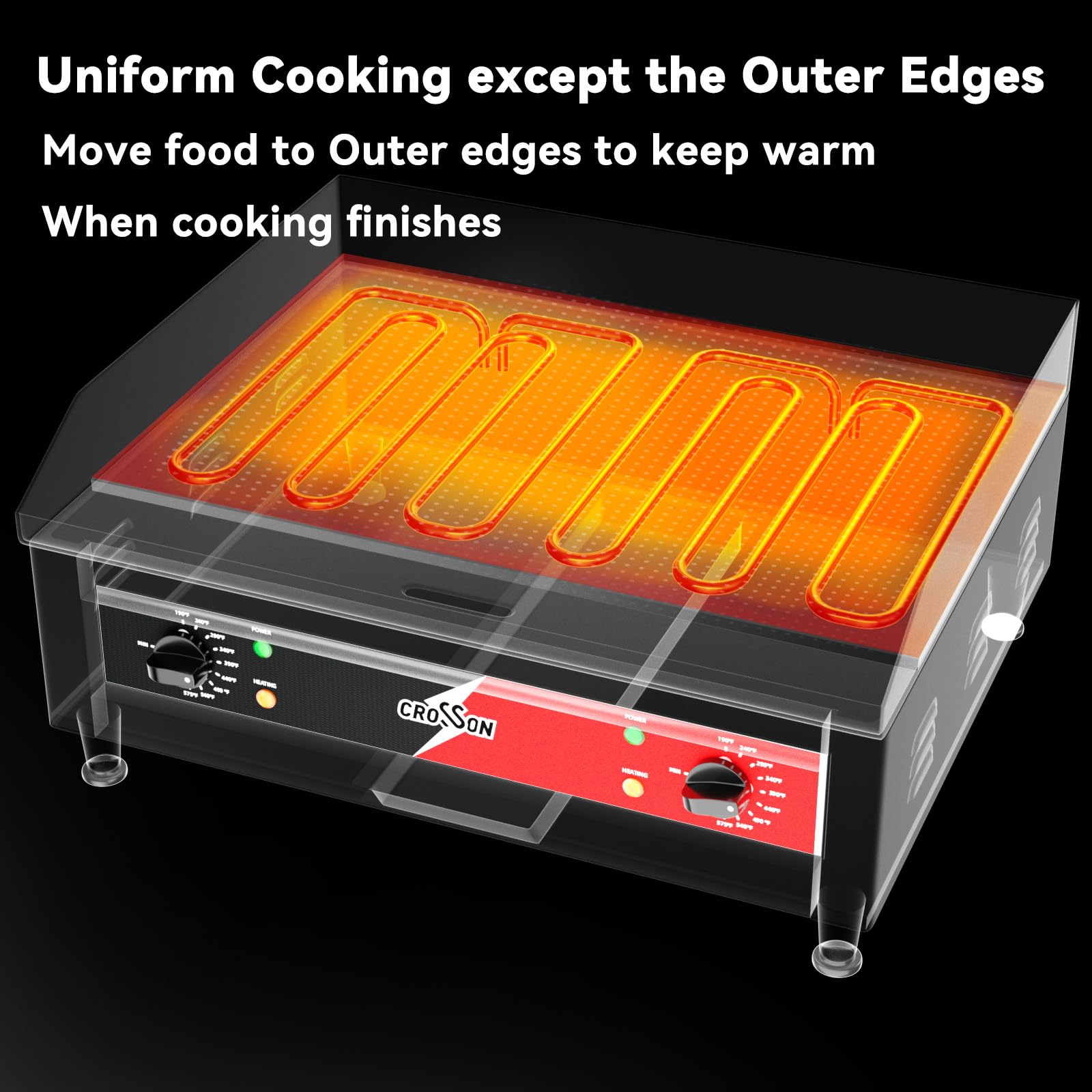 Snapklik.com : CROSSON 24"16" Commercial Electric Countertop Griddle ...